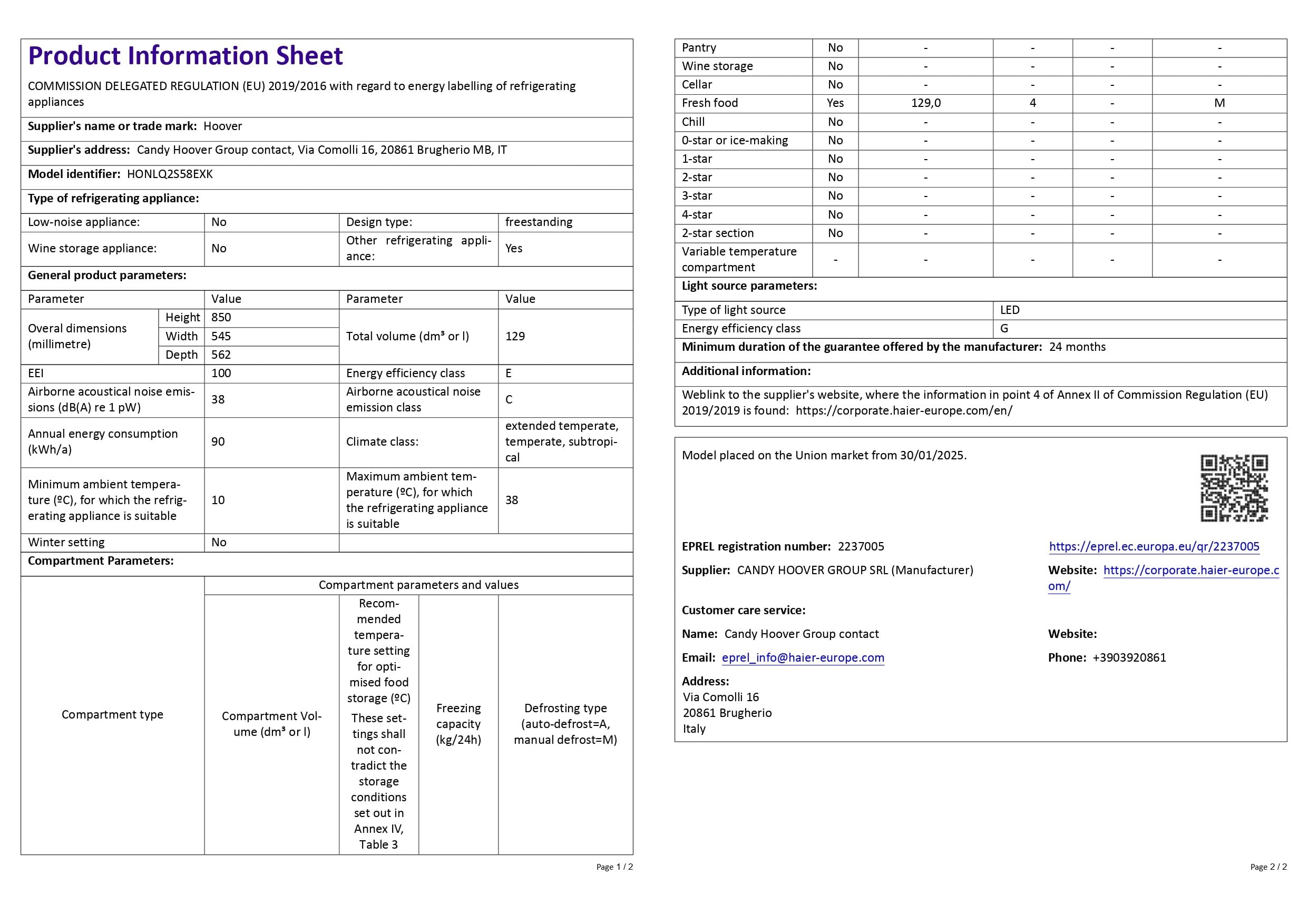 Hoover HONUQ2L58EXK 55cm Under Counter Freezer, Silver : Amazon.co.uk ...