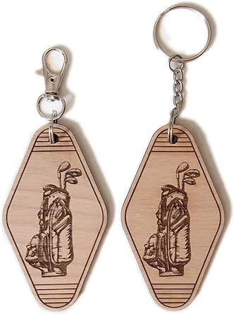 Timber Box Design Wood Golf Keychain (2 Pack) - Laser Engraved - Golf ...