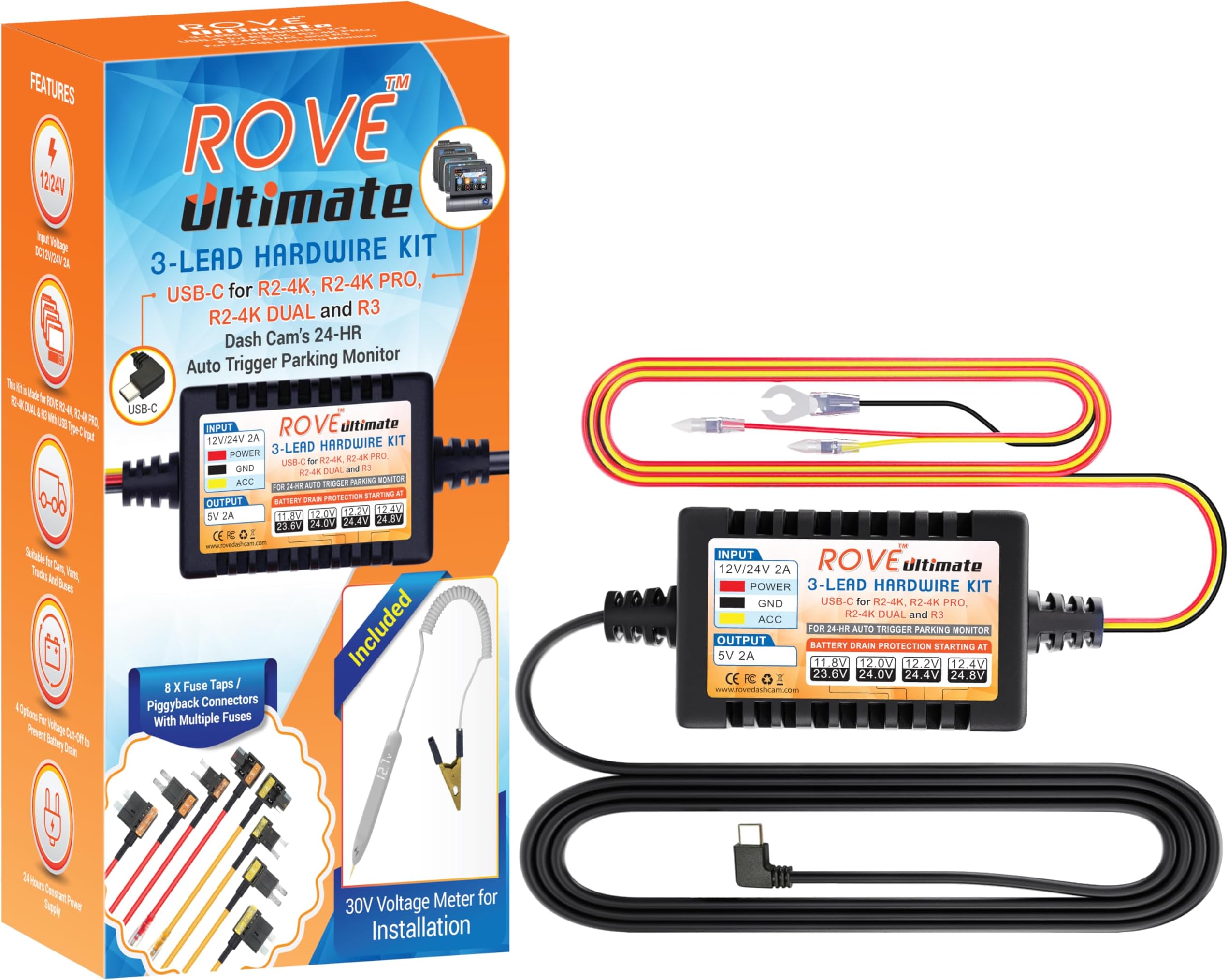 Amazon.com: FitDVR Power Adapter for Universal Car Model LED Display ...