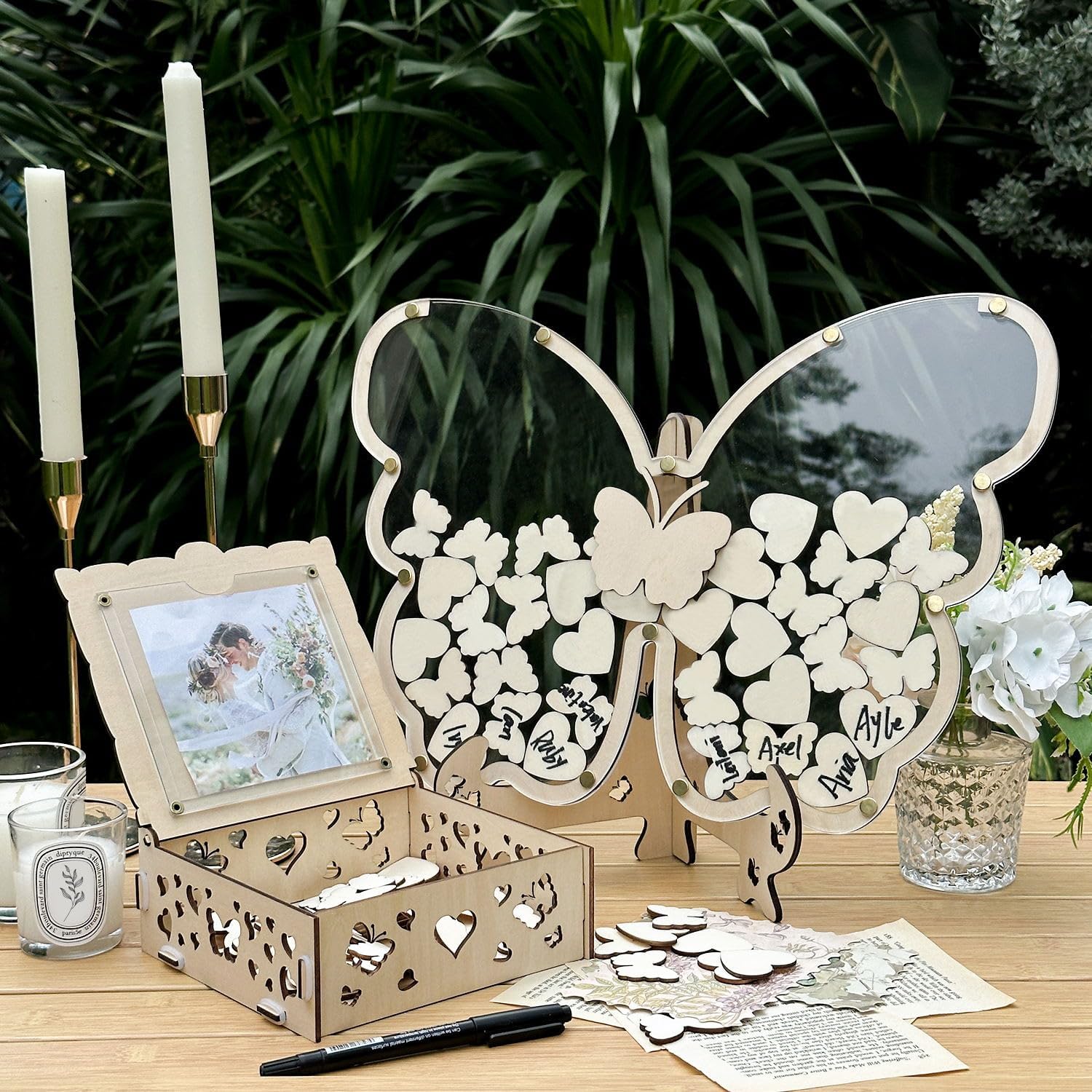 Amazon.com: All-In-One Rustic Wedding Guest Book Alternative - Acrylic ...