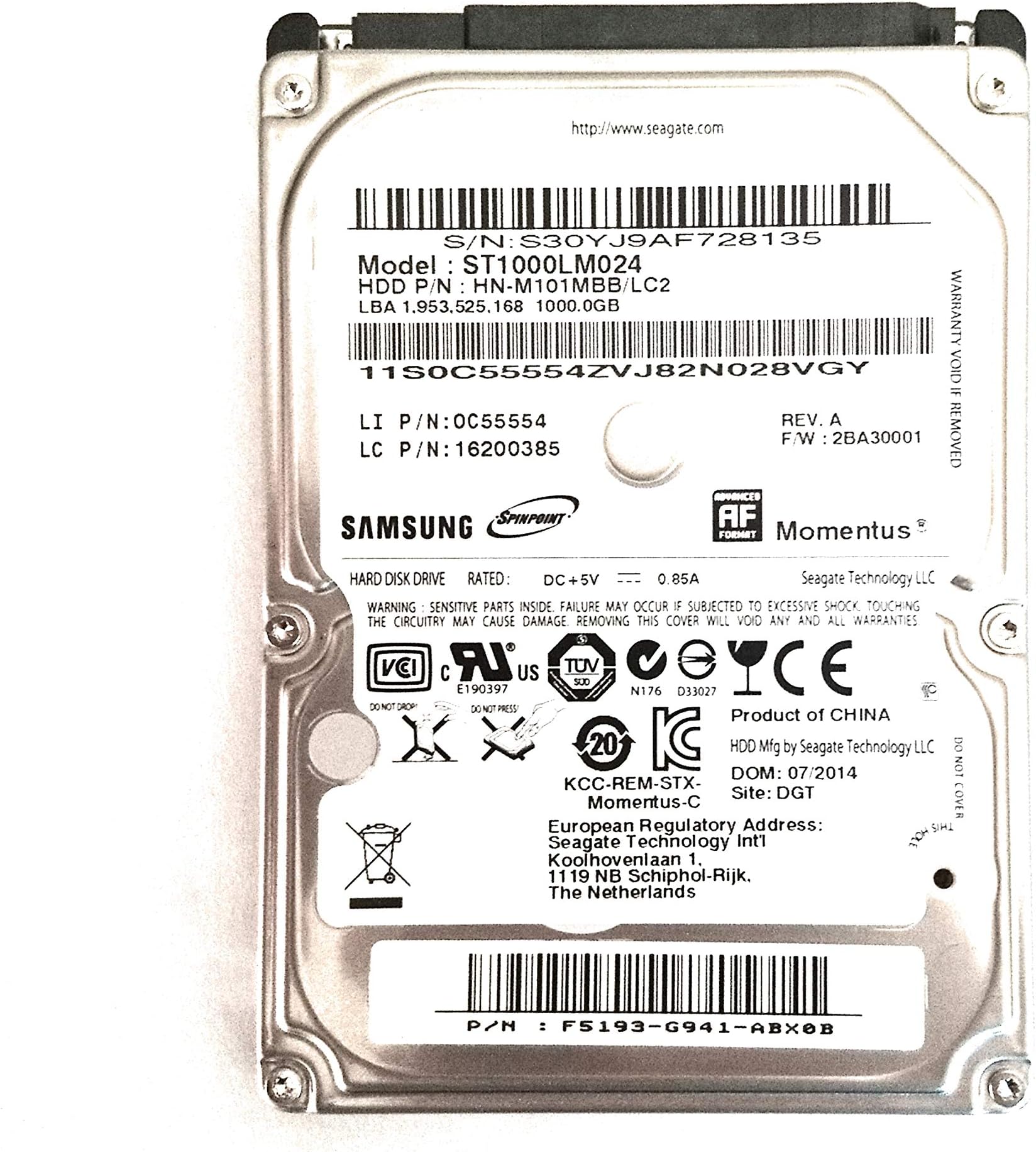 Bipra 1TB 2.5 inch 5400RPM SATA II Hard Disk Drive : Amazon.co.uk ...