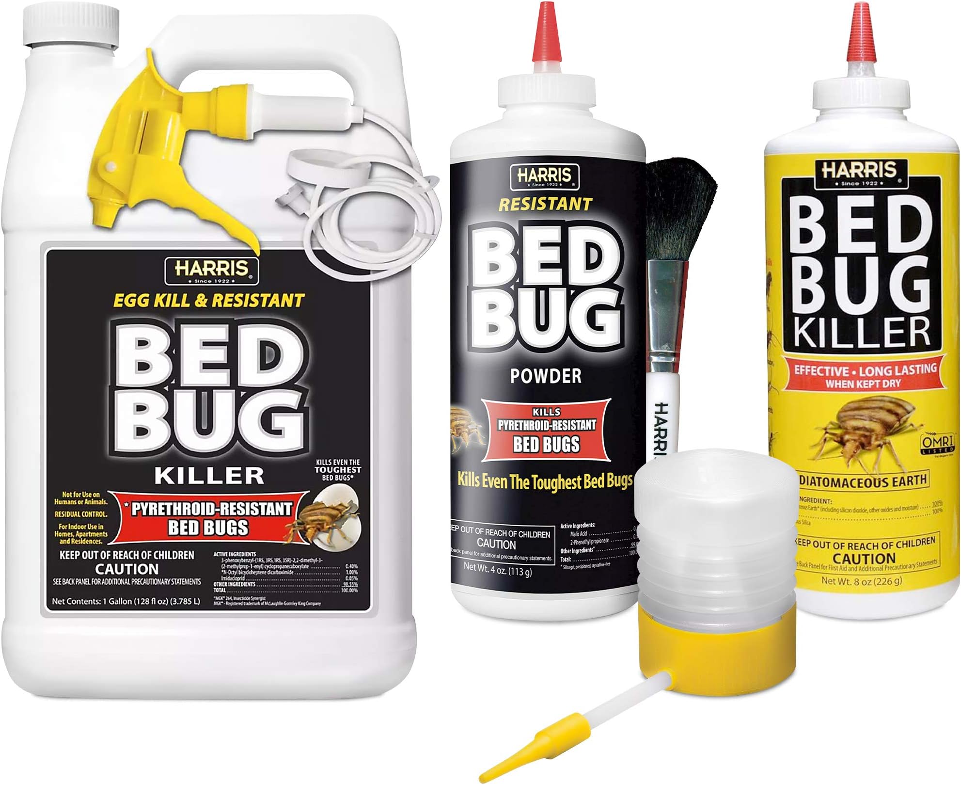 Amazon.com: HARRIS Bed Bug Killer Powder, 4oz with Application Brush ...