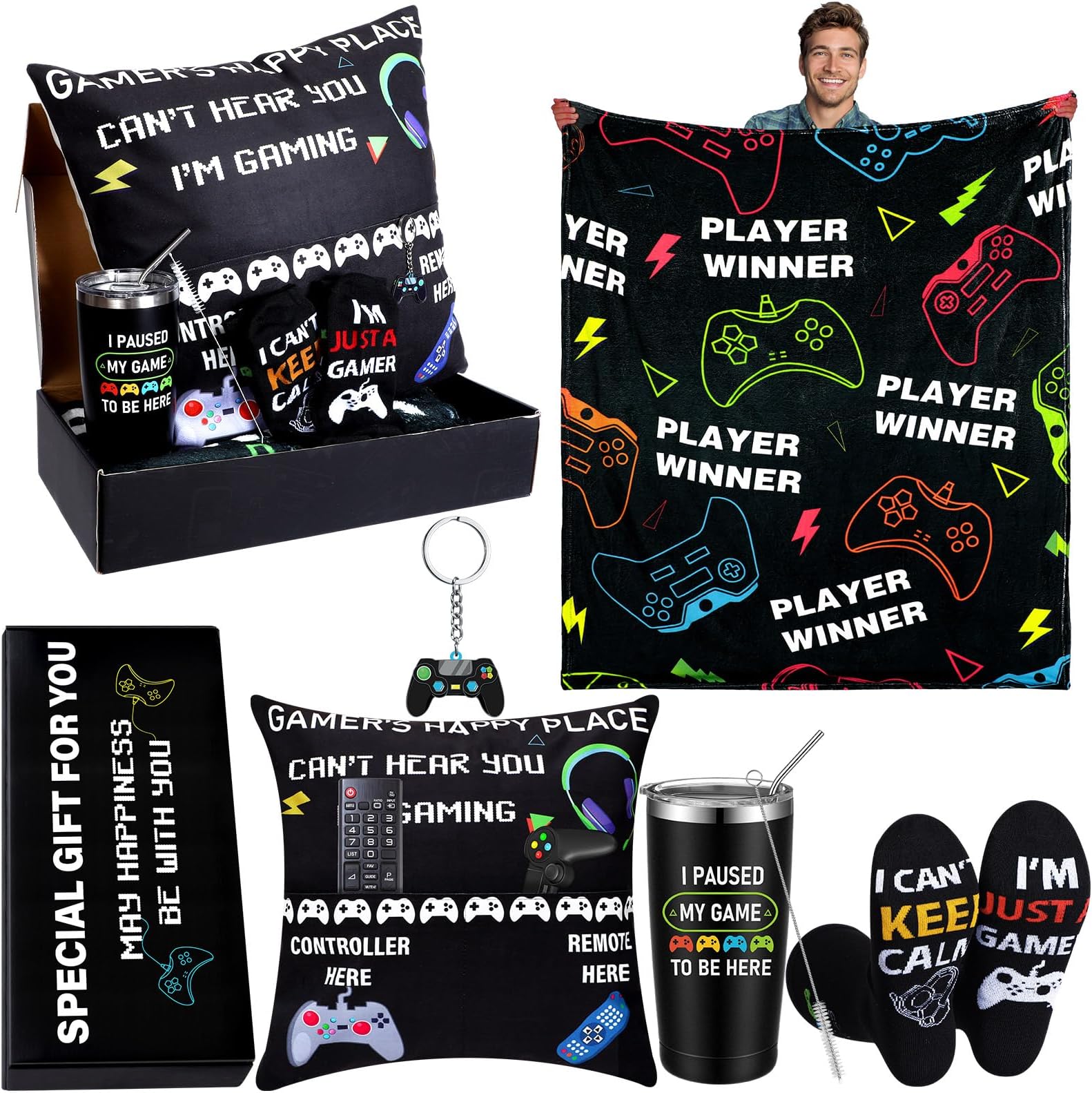 Amazon.com | Ziliny 6 Pcs Gamer Gifts Sets for Boys Graduation Gaming ...
