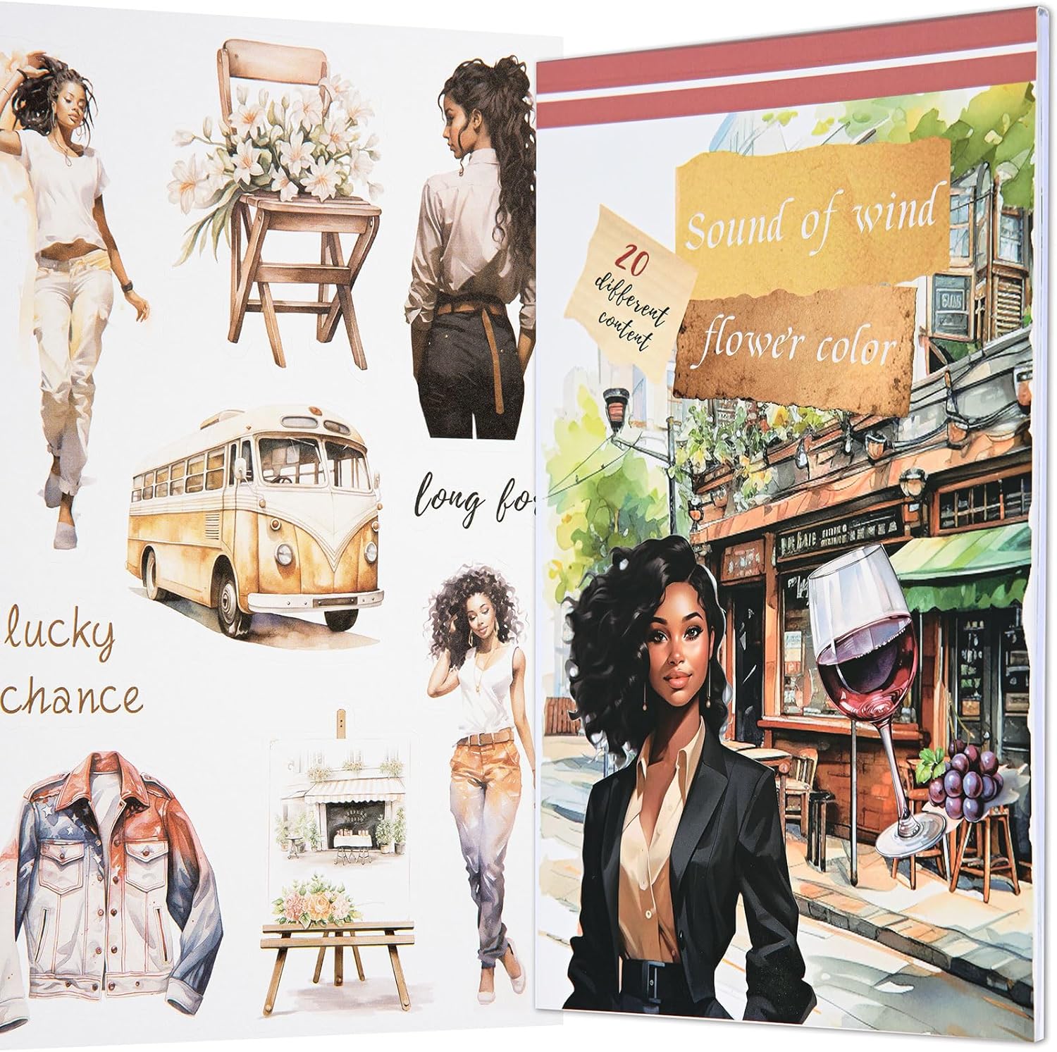 Amazon.com: YagCu Journal Sticker Book for Journaling, Women House Junk ...