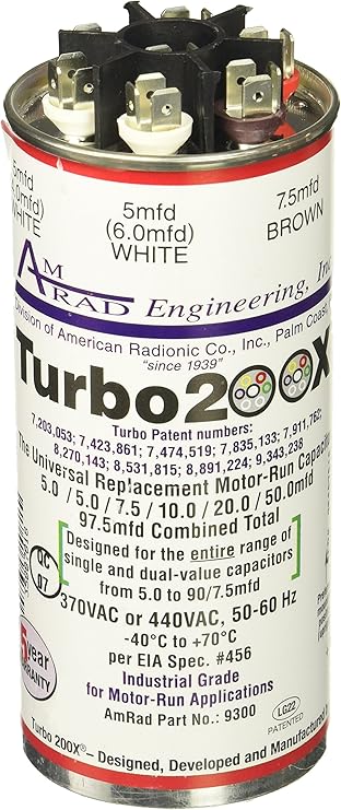 Amazon.com: Mars - Motors & Armatures 12300 Turbo 200X 5-97.5 mfd 370 ...