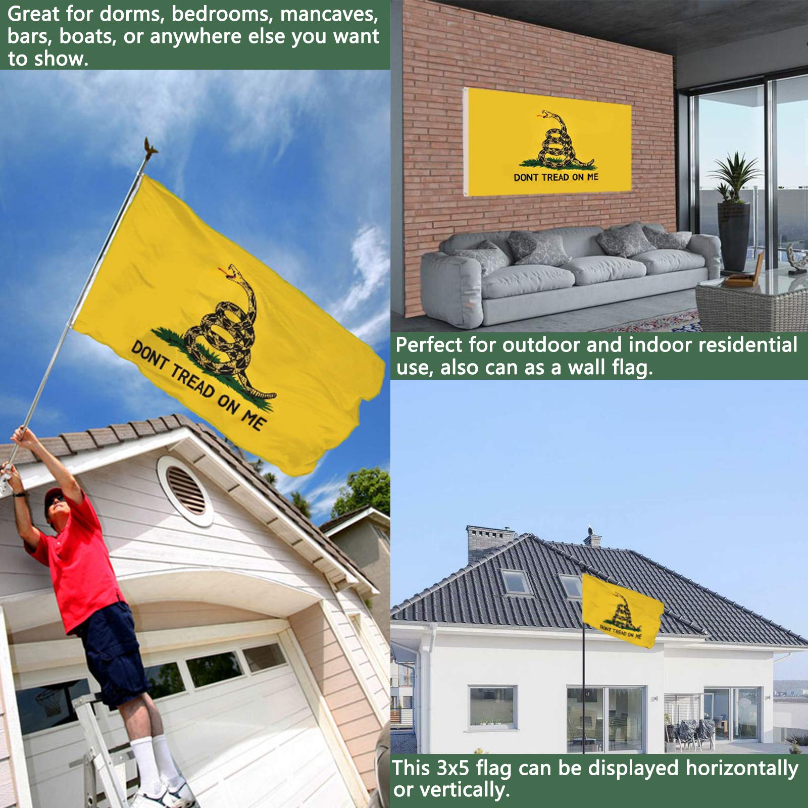 Snapklik.com : Dont Tread On Me Double Sided 2x3 Outdoor- Heavy Duty ...