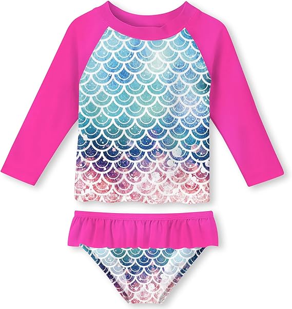 Amazon.com: UNIFACO Toddler Girls Rashguard Set 2 Pieces Long Red ...