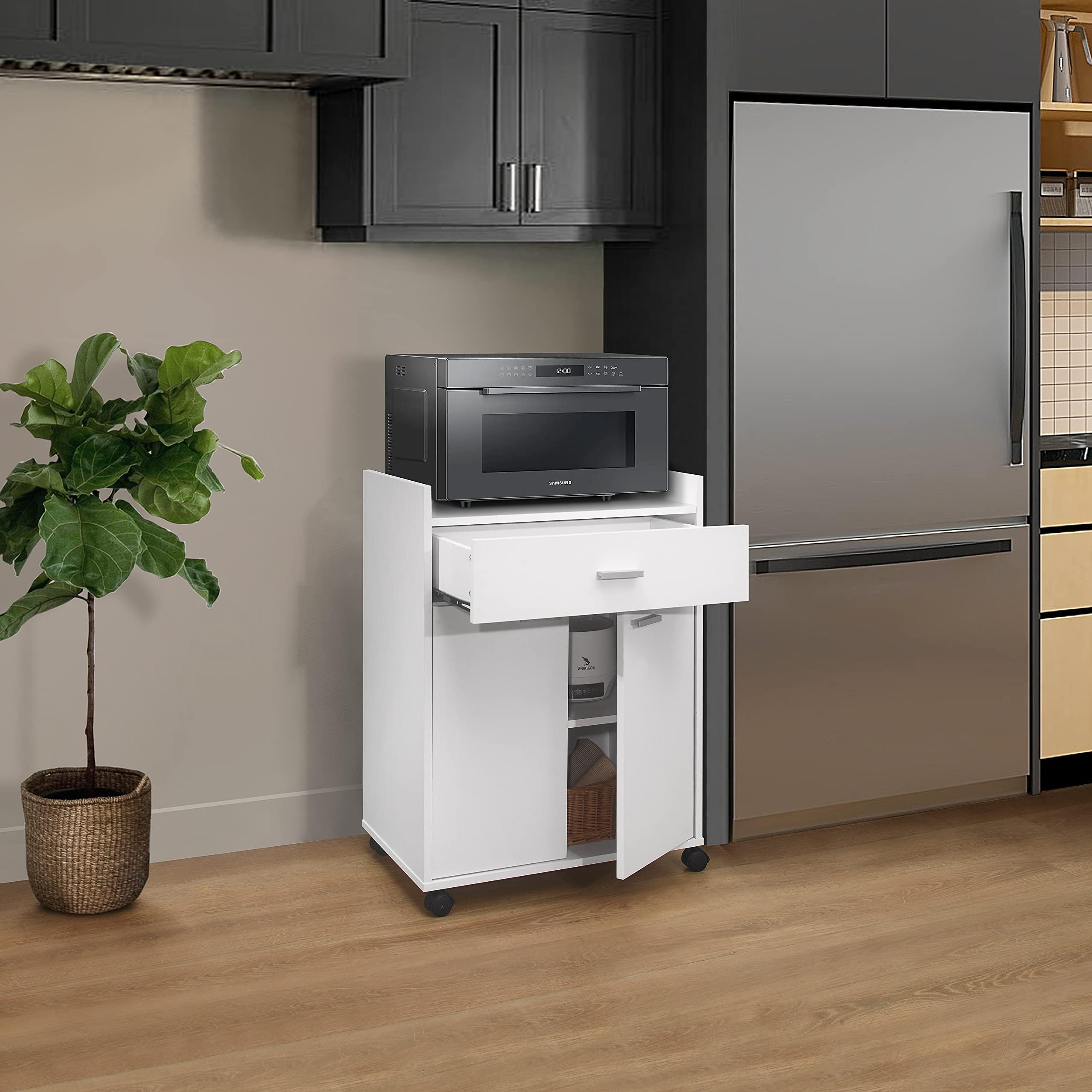 Amazon.com: Kings Brand Furniture - Microwave Kitchen Cart, 2-Door ...