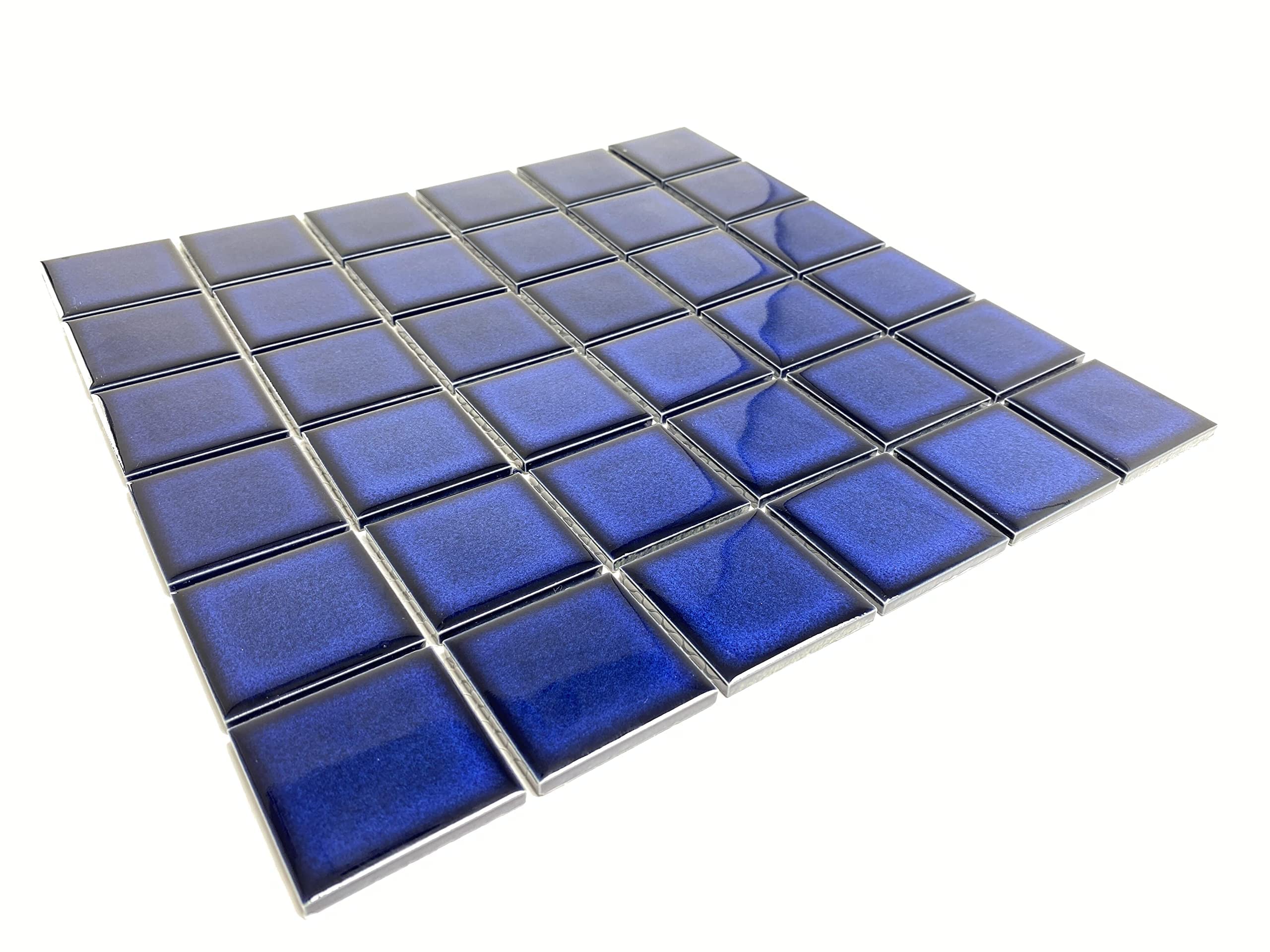 Buy Tenedos Premium Quality 2" Cobalt Blue Square Pattern Porcelain ...