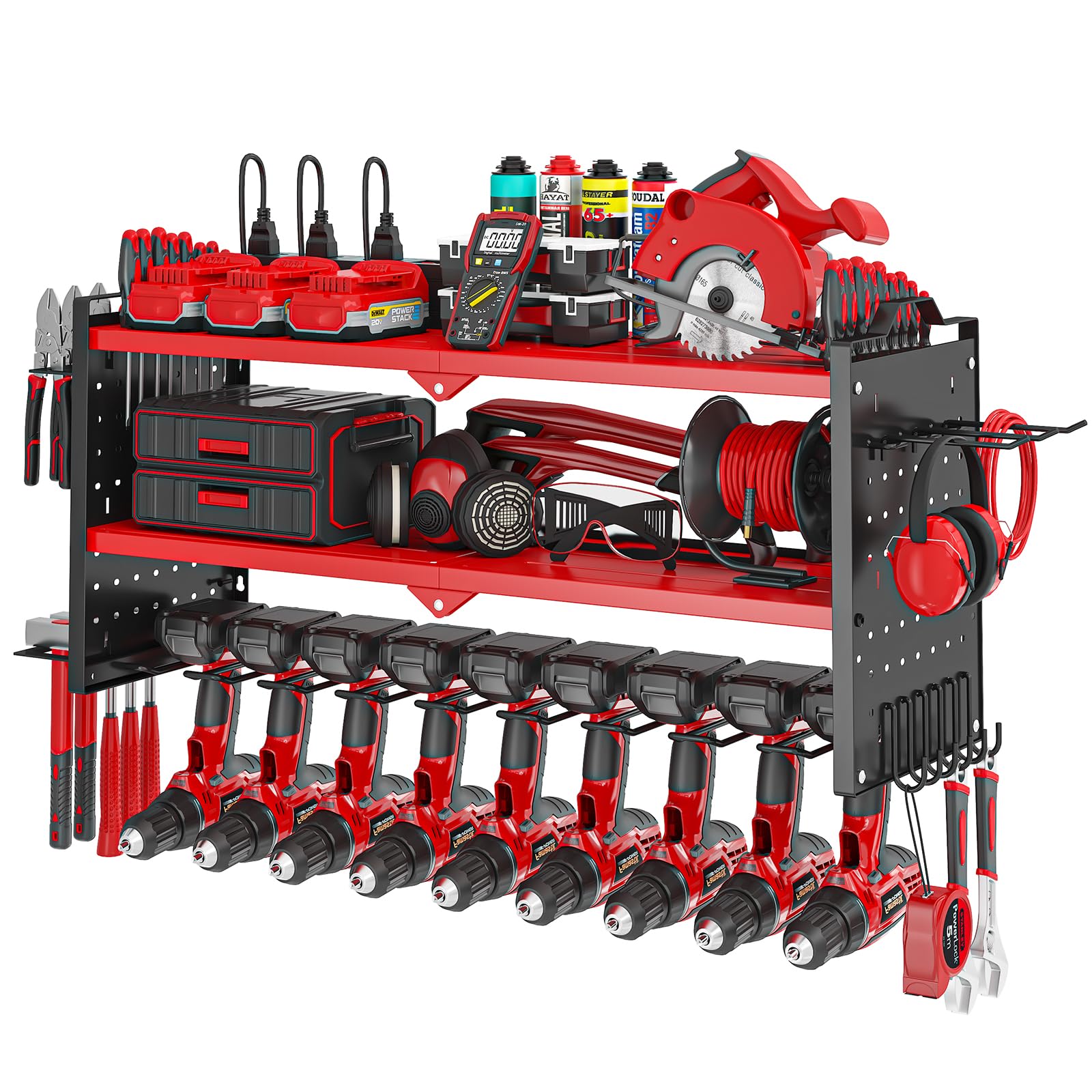 Amazon.com: THORSES Power Tool Organizer Wall Mount with 9 Drill Holder ...