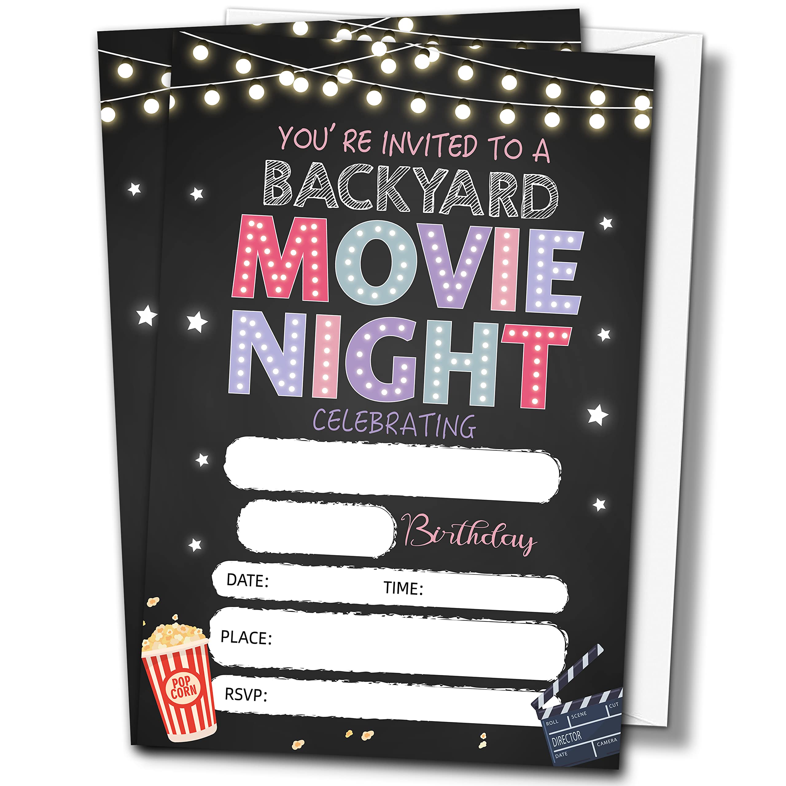 Outdoor Movie Night Invitations