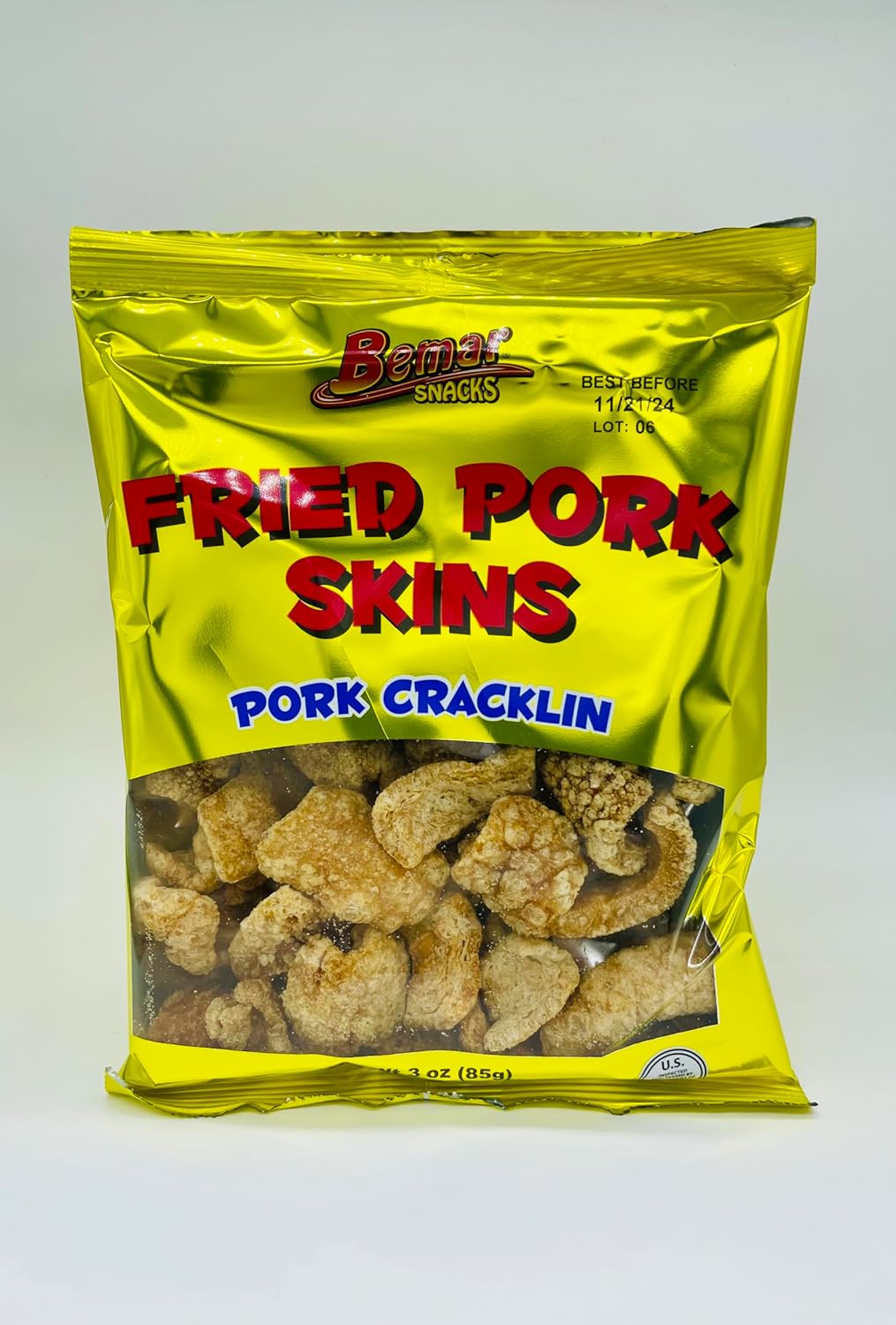Amazon.com: Bemar Snacks Pork Cracklins 24 bags/3oz per bag