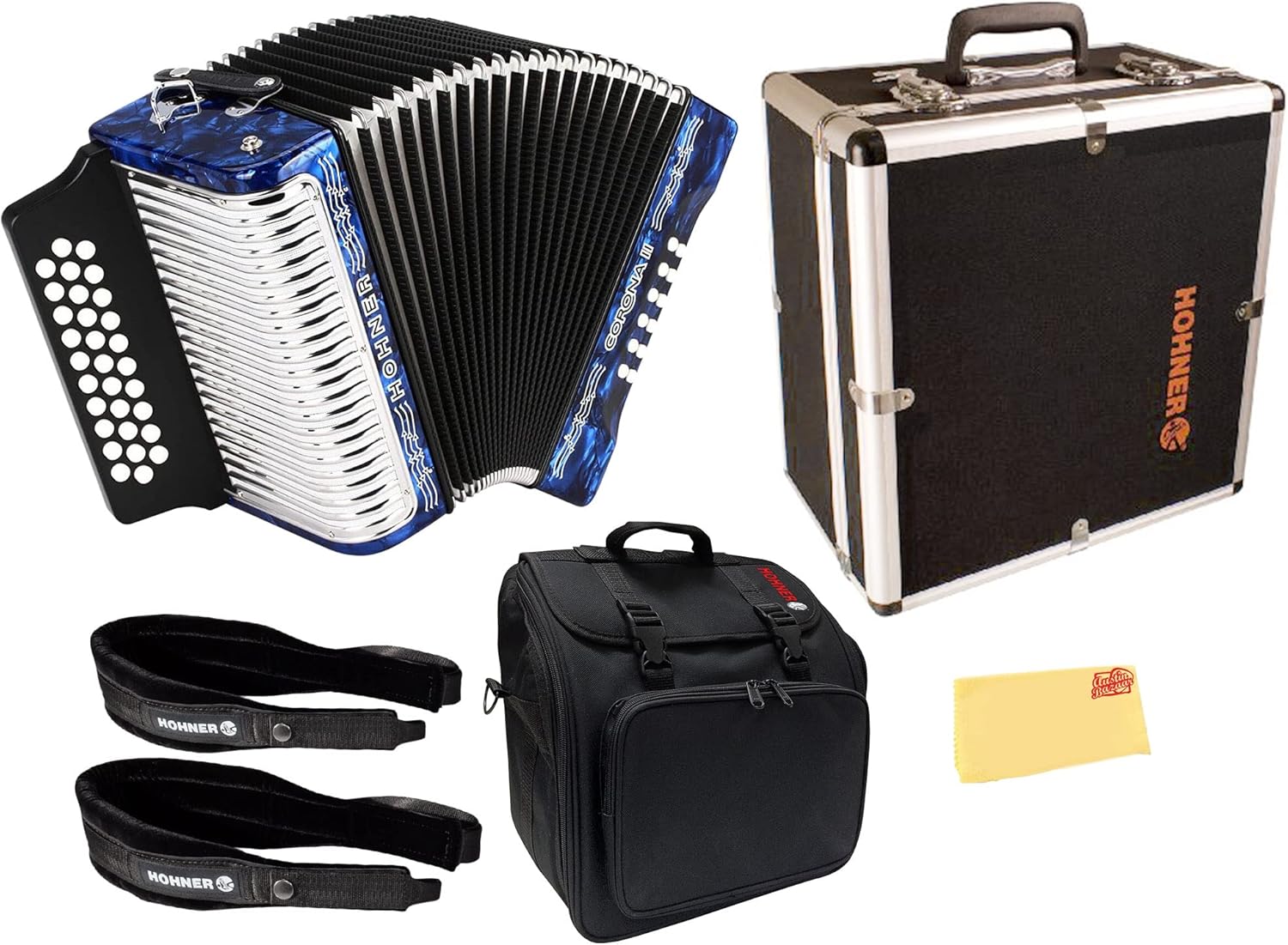 Amazon.com: Hohner Corona II G/C/F Accordion - Pearl Dark Blue Bundle ...