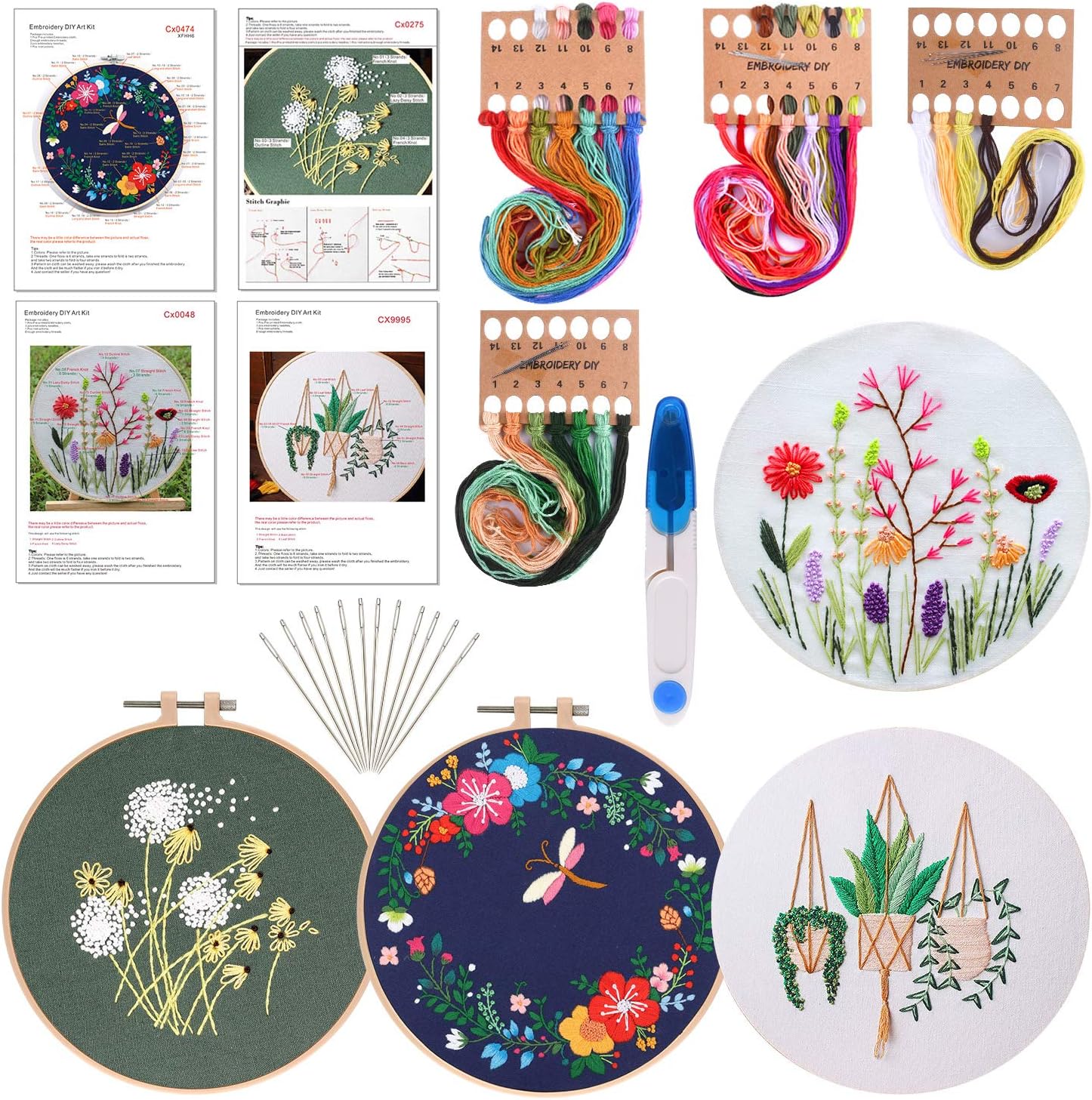 Vegena Kit de Démarrage de Broderie, 3pcs Broderie Débutant Outil ...