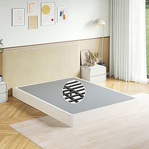 Amazon.com: HUEIIS Full Size Box Spring, 7 Inch Low Profile Metal Frame ...