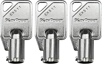 Amazon.com: (3) KeyPower EX517 Floor Lockout Elevator Keys Tubular ...