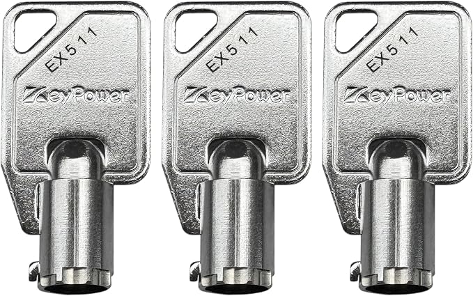 (3) KeyPower EX516 Floor Lockout Elevator Keys Tubular Replacement Key ...