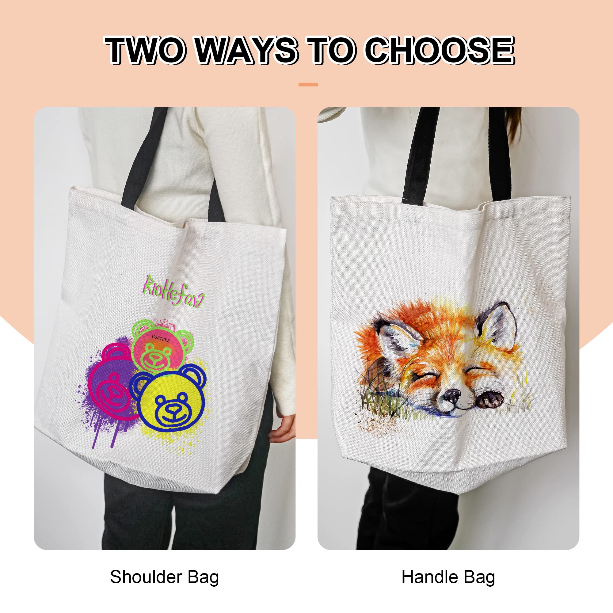 Snapklik.com : Sublimation Tote Bags Blanks Bulk, 20pack Wide Polyester ...