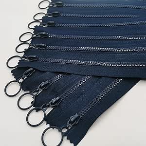 Amazon.com: Resin Non-Separating Zippers With Ring Pulls - 10pcs #3 Plastic With Lifting Pull ...