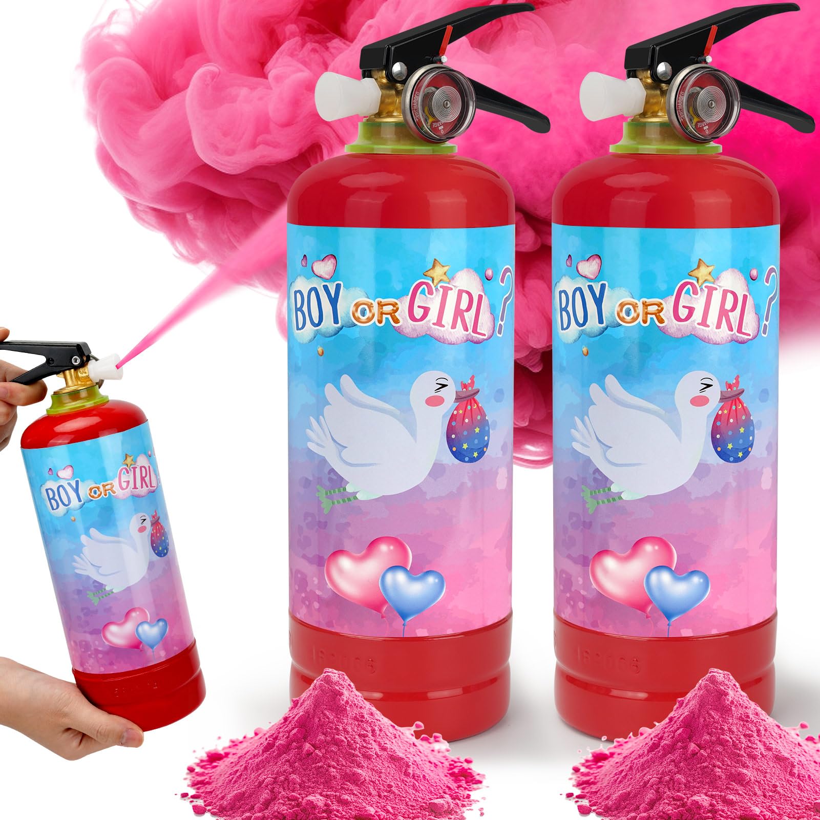 Amazon.com: Gender Reveal Fire Extinguisher, 2 Pack Girl Gender Reveal ...