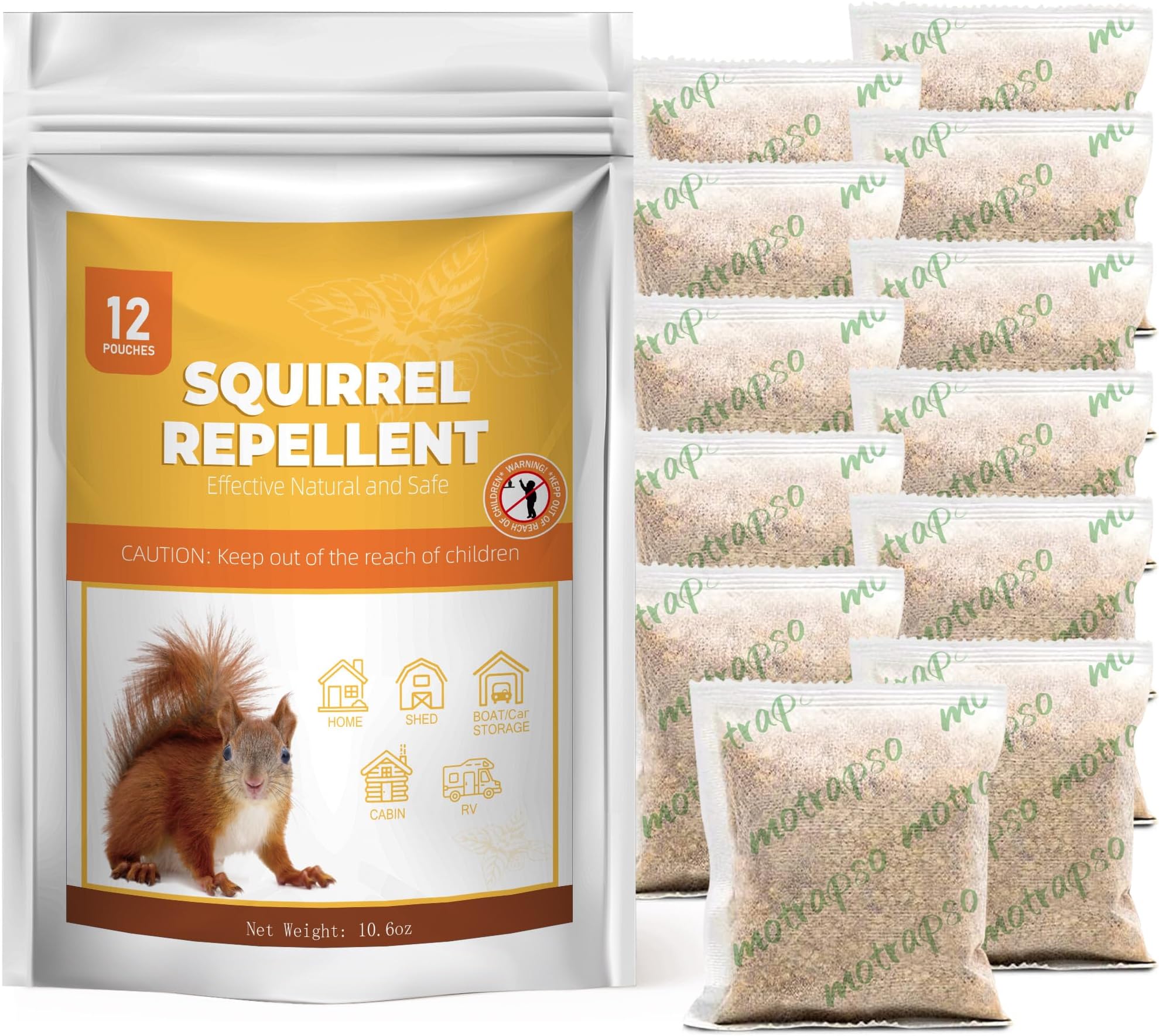 Amazon.com: 12 Pack Squirrel Repellent Outdoor, Powerful Squirrel ...