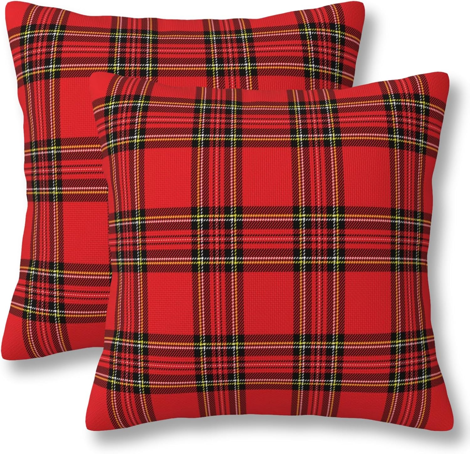 Amazon.com: ZYNTIRAX Scottish Striped Throw Pillow Covers Red Plaids ...