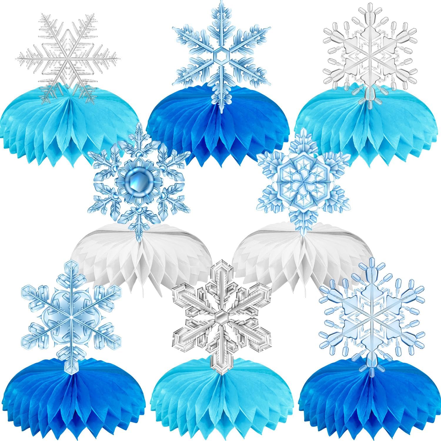 Snowflake Honeycomb Centerpieces Winter Wonderland 3D Table Toppers ...