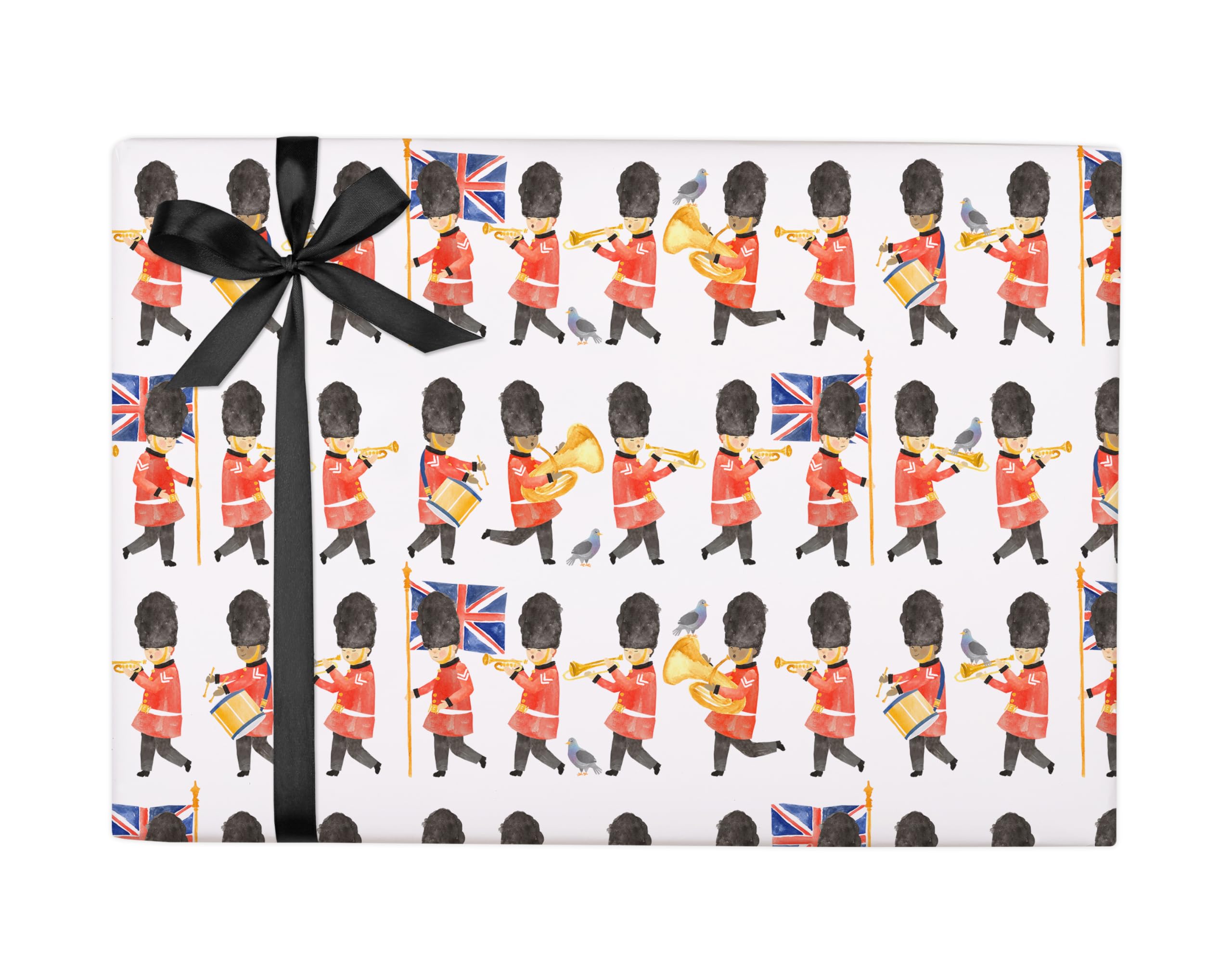 Making Meadows London marching band wrapping paper sheets. Kings guard ...