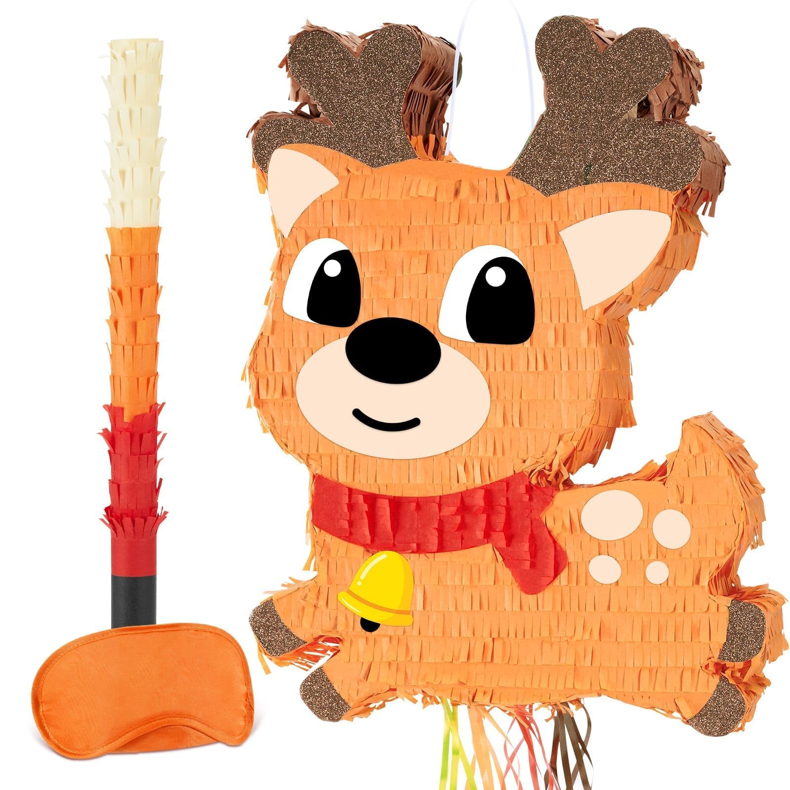 WERNNSAI Christmas Pinata – Pull String Christmas Pinata with Blindfold ...