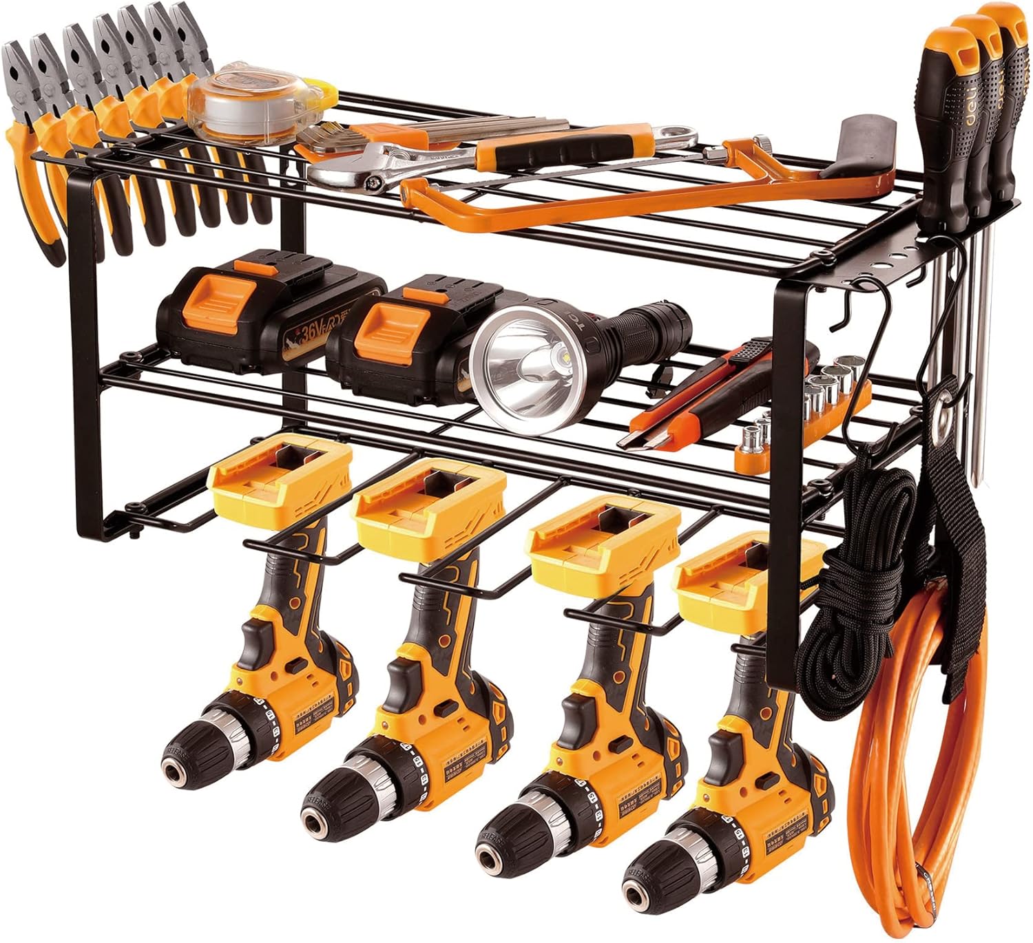 Amazon.com: yoopin Power Tool Organizer-with 4 Drill Holder,3 Layers ...
