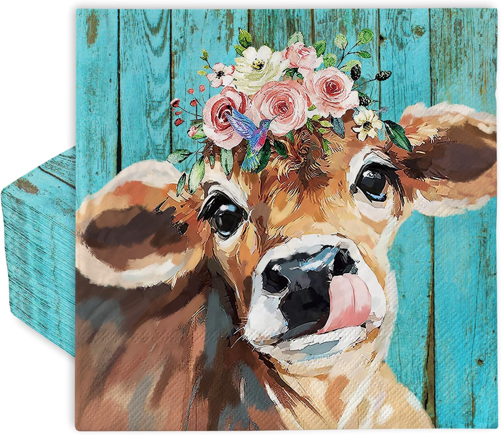 Amazon.com: Cholemy 100 Pcs Highland Cow Paper Napkins 13'' x 15.7 ...