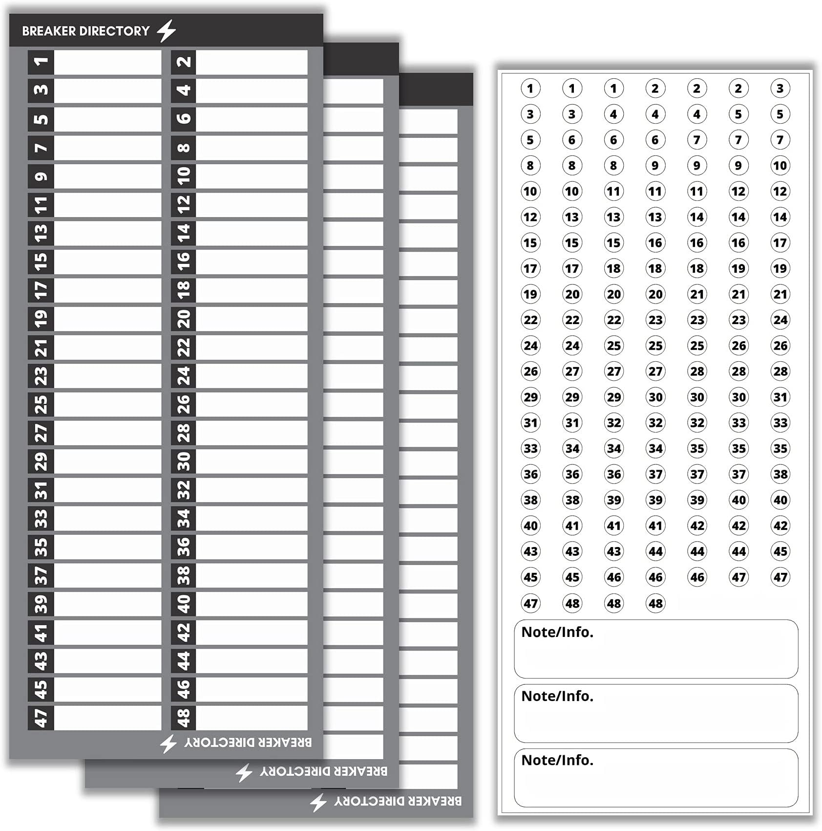 Linelax Circuit Breaker Box Labels – 129 Weatherproof Fuse Box Stickers ...