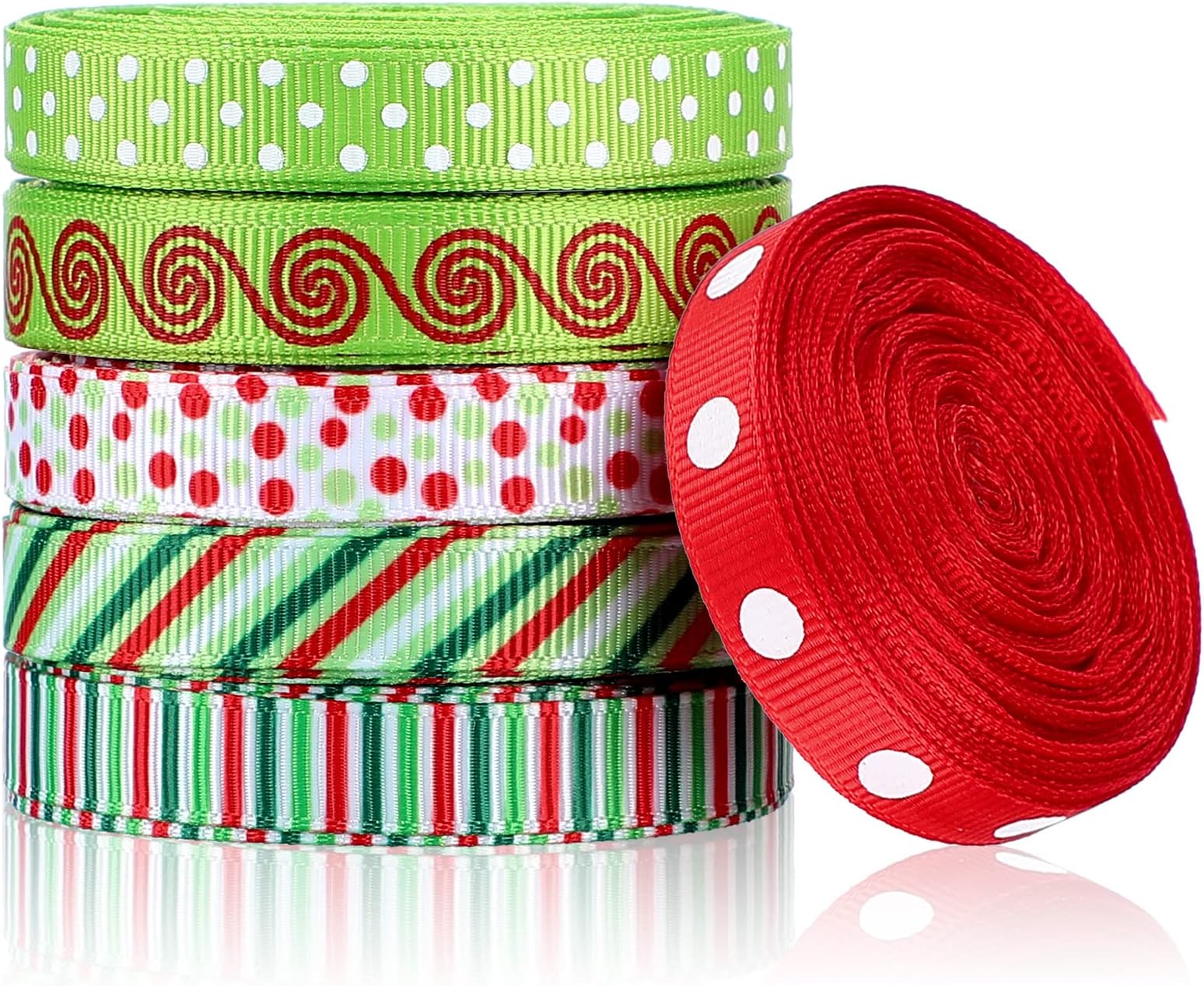 Amazon.com: ATRibbons 50 Yards 3/8 Inch Snowflake Printing Satin Ribbon ...