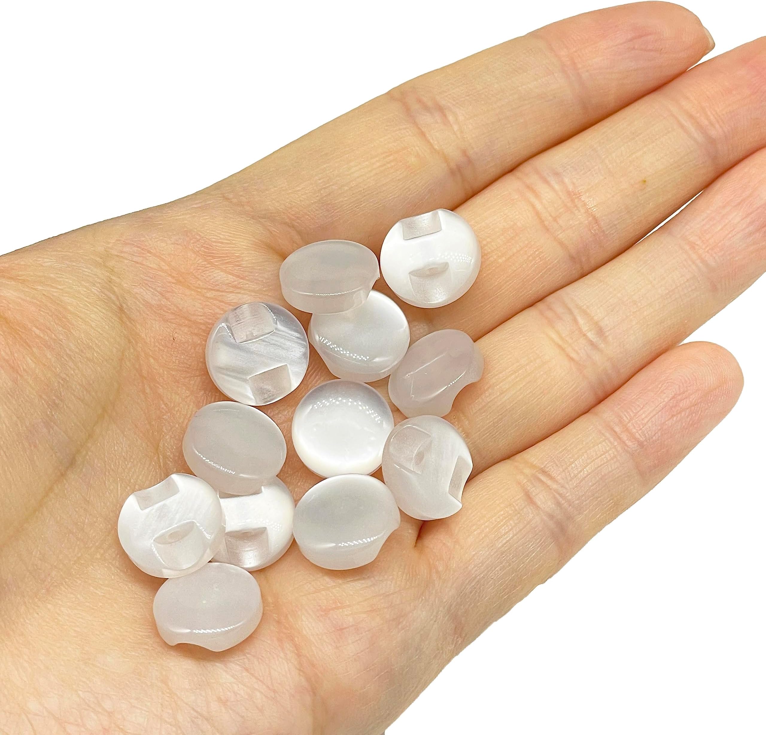 Amazon.com: YaHoGa 10PCS 12mm (1/2 inch) Genuine White Mother of Pearl ...