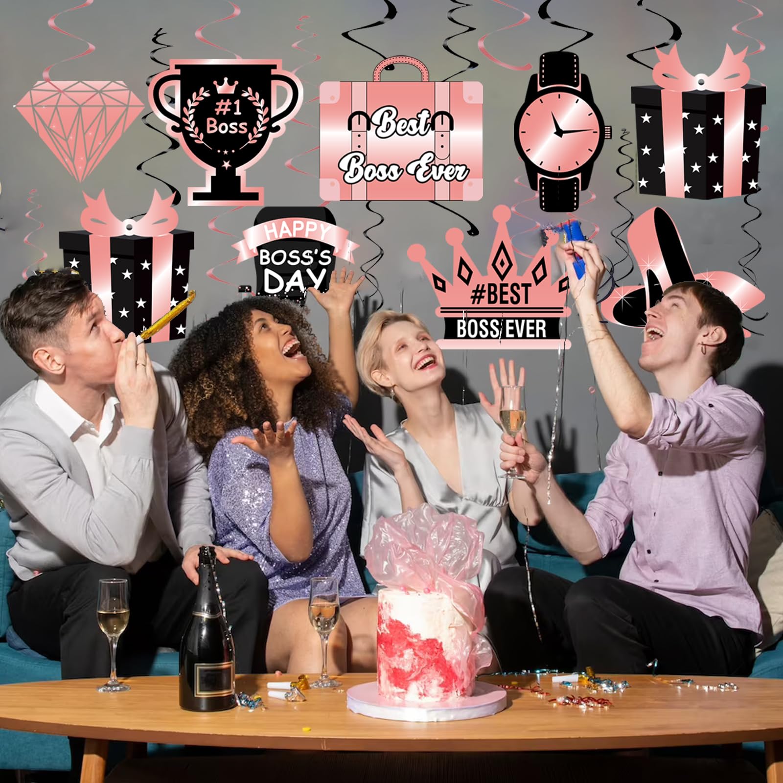 Happy Boss's Day Hanging Swirls Party Decorations, Boss Lady Women ...