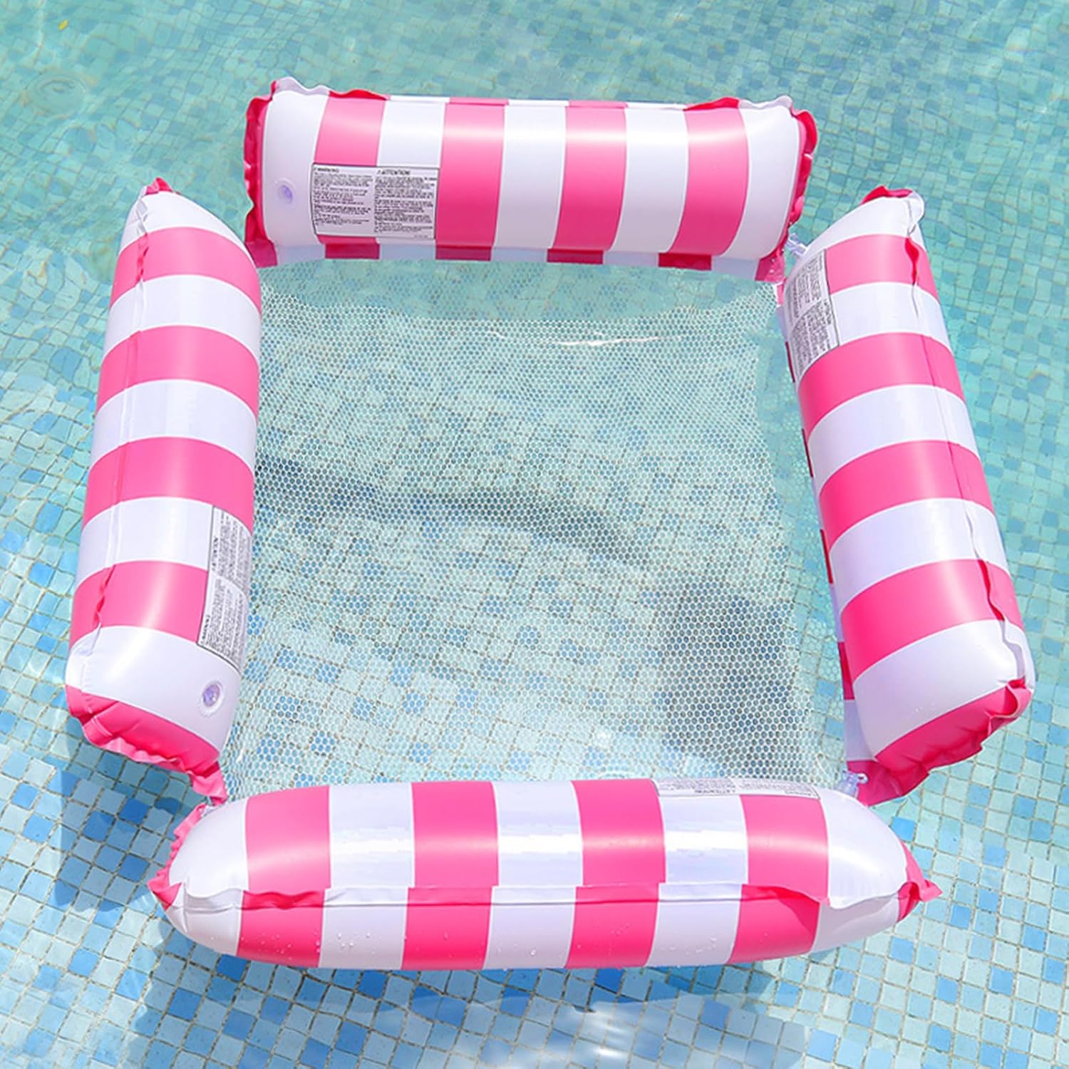 Inflatable Water Pool Hammocks, Swimming Pool Lounger Chair with Mesh ...