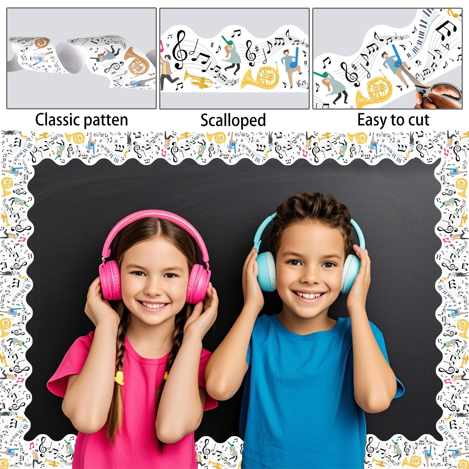 Snapklik.com : 68.9 Feet Musical Notes Bulletin Board, Musical ...