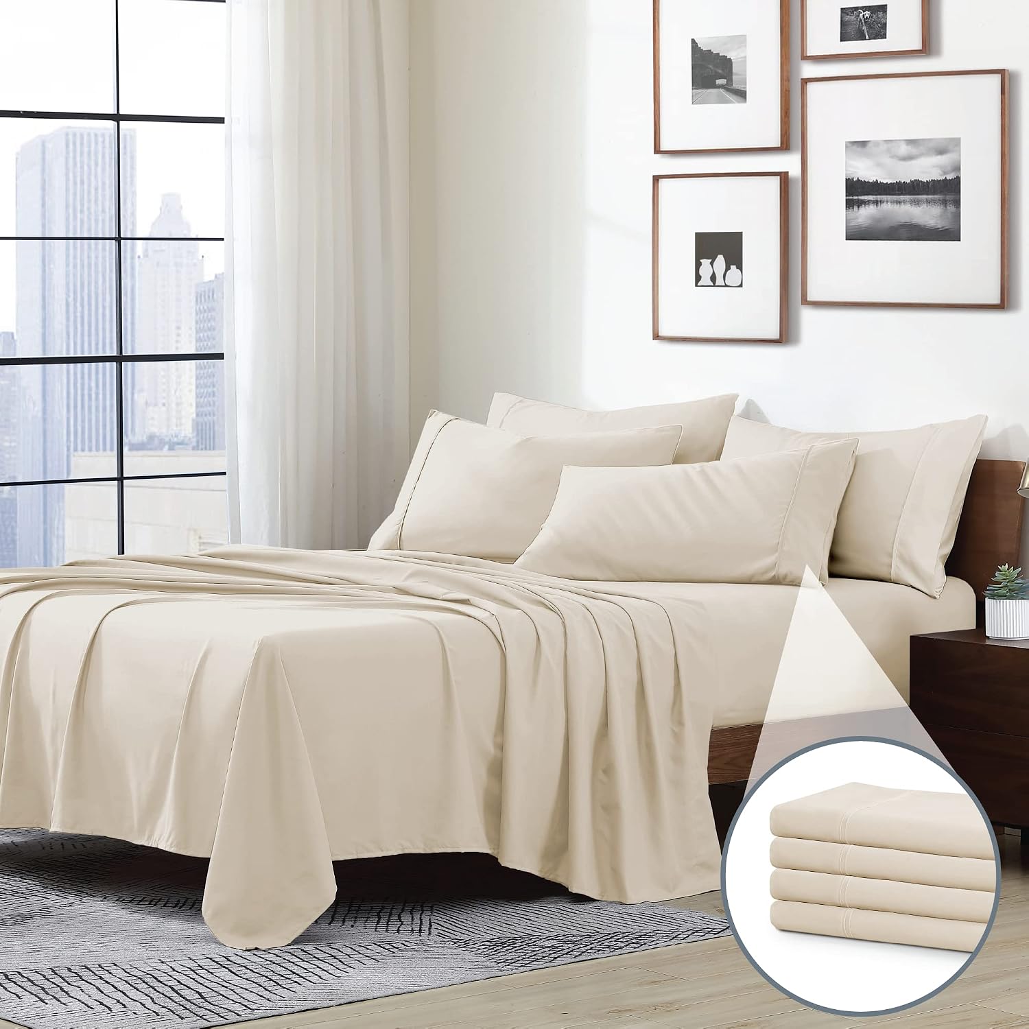 Amazon.com: Swift Home King 6-Piece Microfiber Sheet Sets (Includes 2 ...