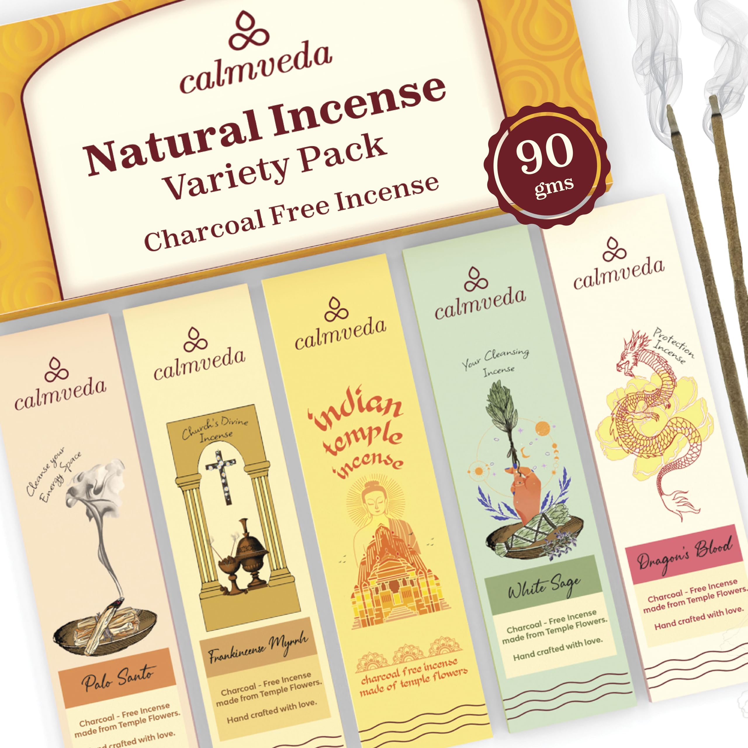 Natural Incense Sticks Multipack Variants - 5 (90 gms) Charcoal Free ...