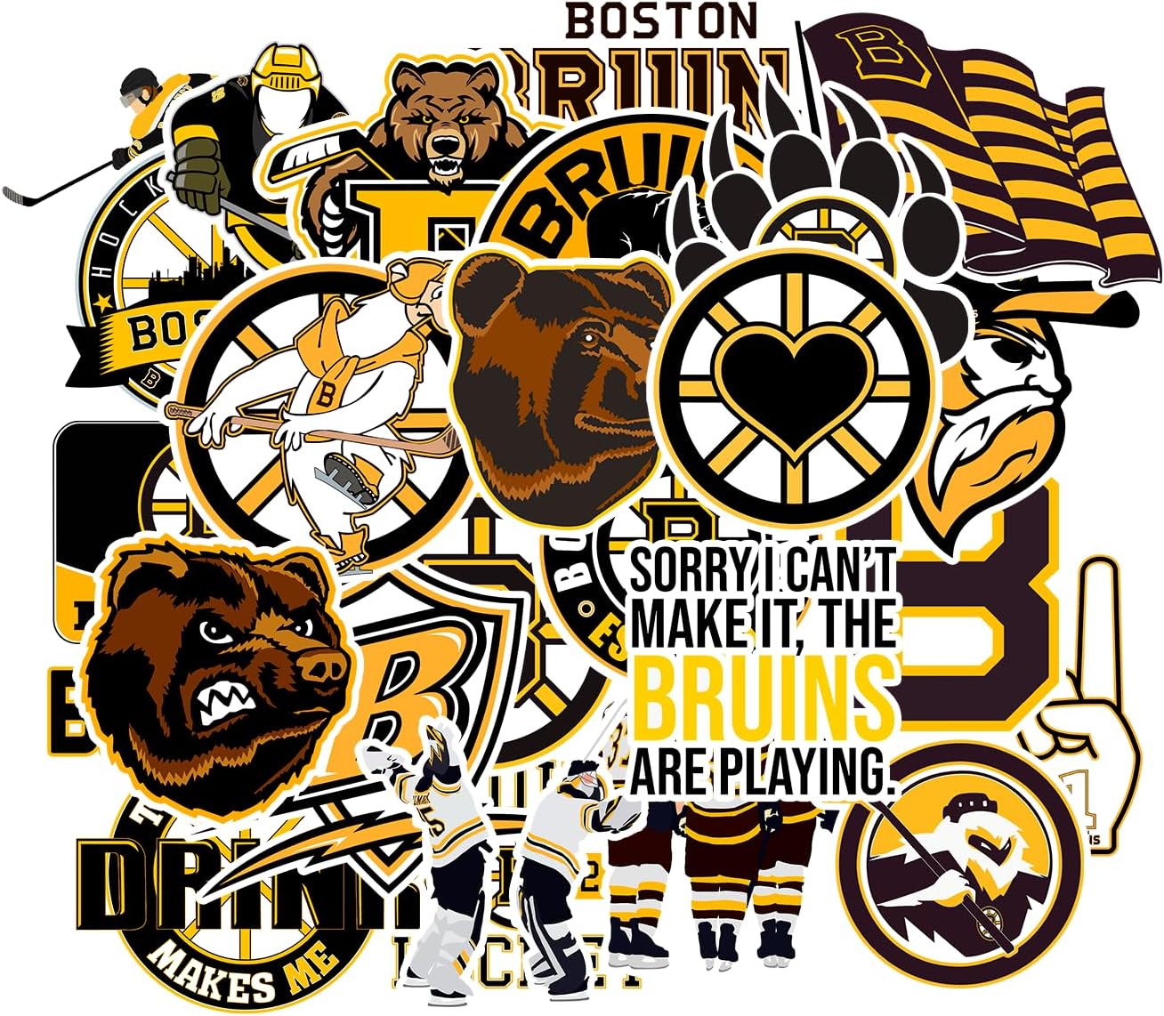 Amazon.com: 26 PCS Boston American Hockey Bruins Stickers for Water ...