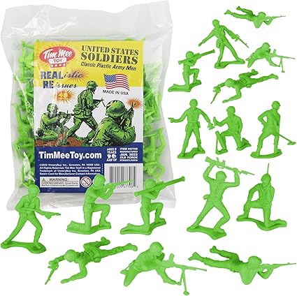 Amazon.com: TimMee Plastic Army Men - Lime Green 48pc Toy Soldier ...