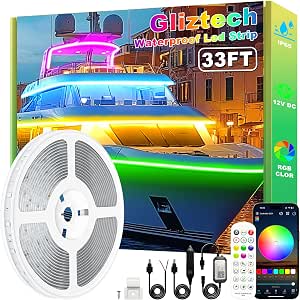 Gliztech Led Boat Lights 33FT, Pontoon Led Lights with App | 12V RGB ...
