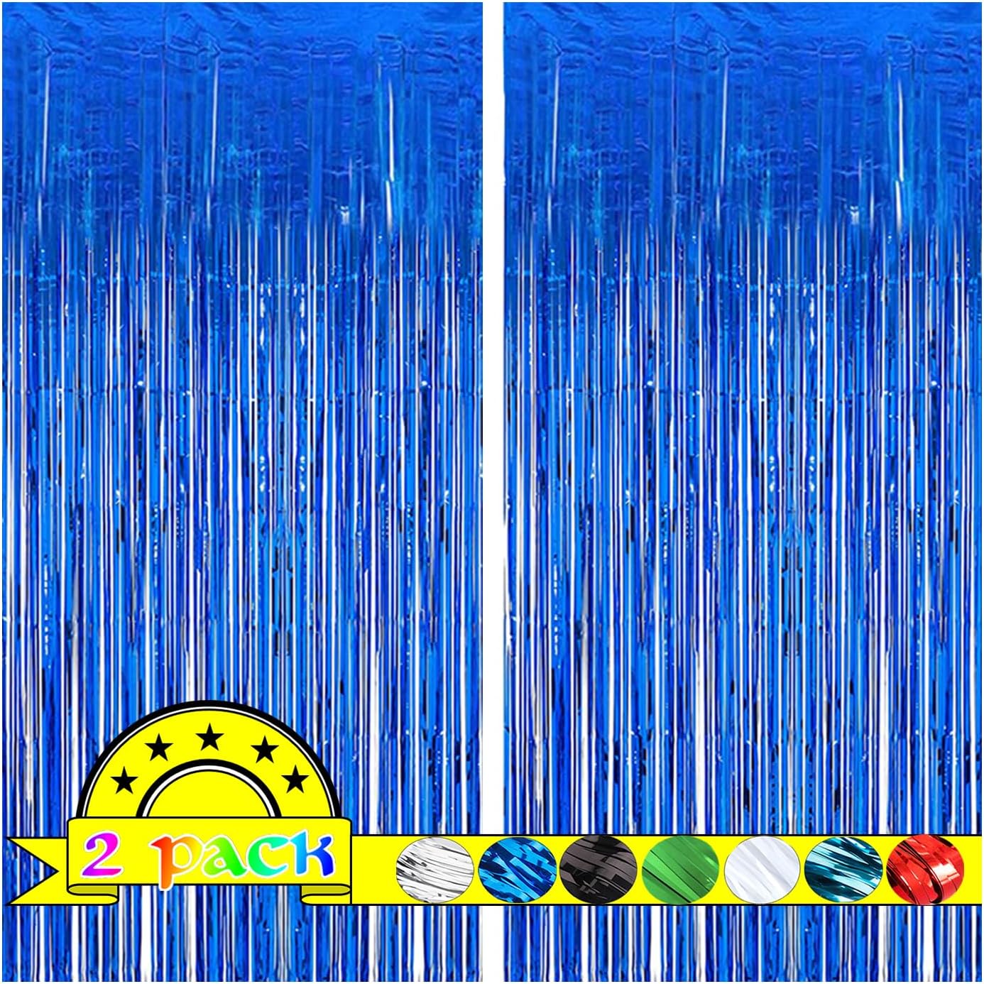 Amazon.com : 2 Pack Blue Door Streamers Party Decorations 3.3ft x 6.6ft ...