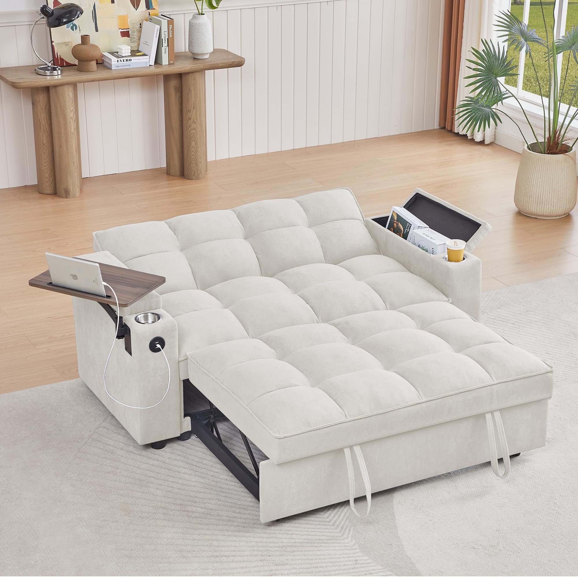 Amazon.com: Eafurn 3 in 1 Convertible Sleeper Sofa Bed Futon Couches ...