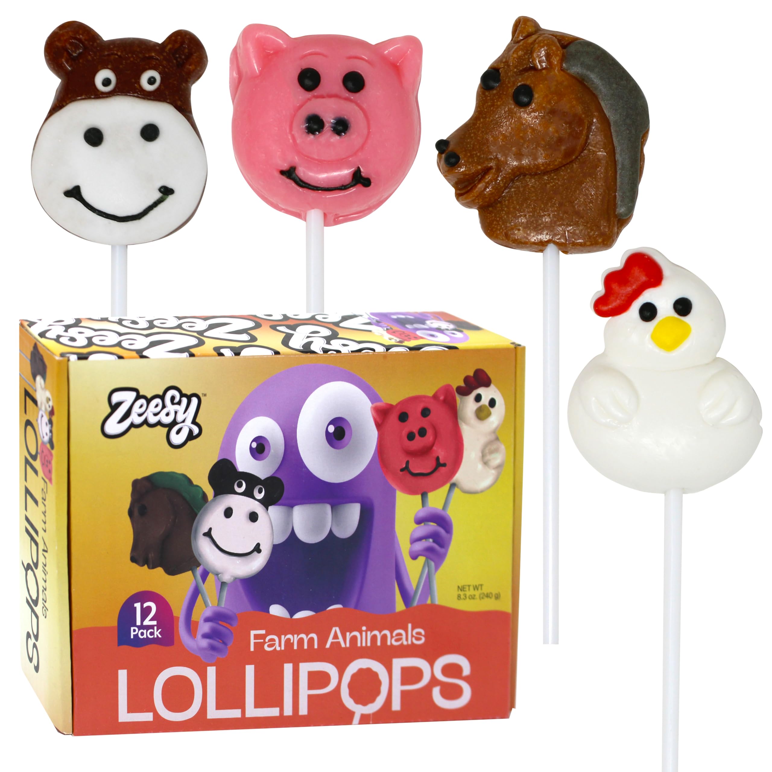 Amazon.com : Farm Animal Suckers - 12 Farm Animal Party Lollipops ...