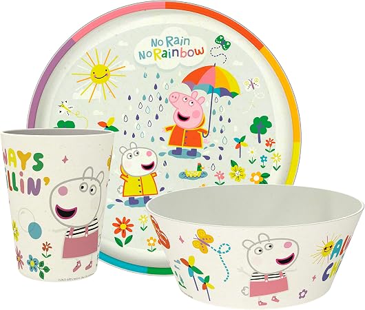 Zak Designs Peppa Pig Kids Dinnerware Set 3 Pieces, Durable and ...
