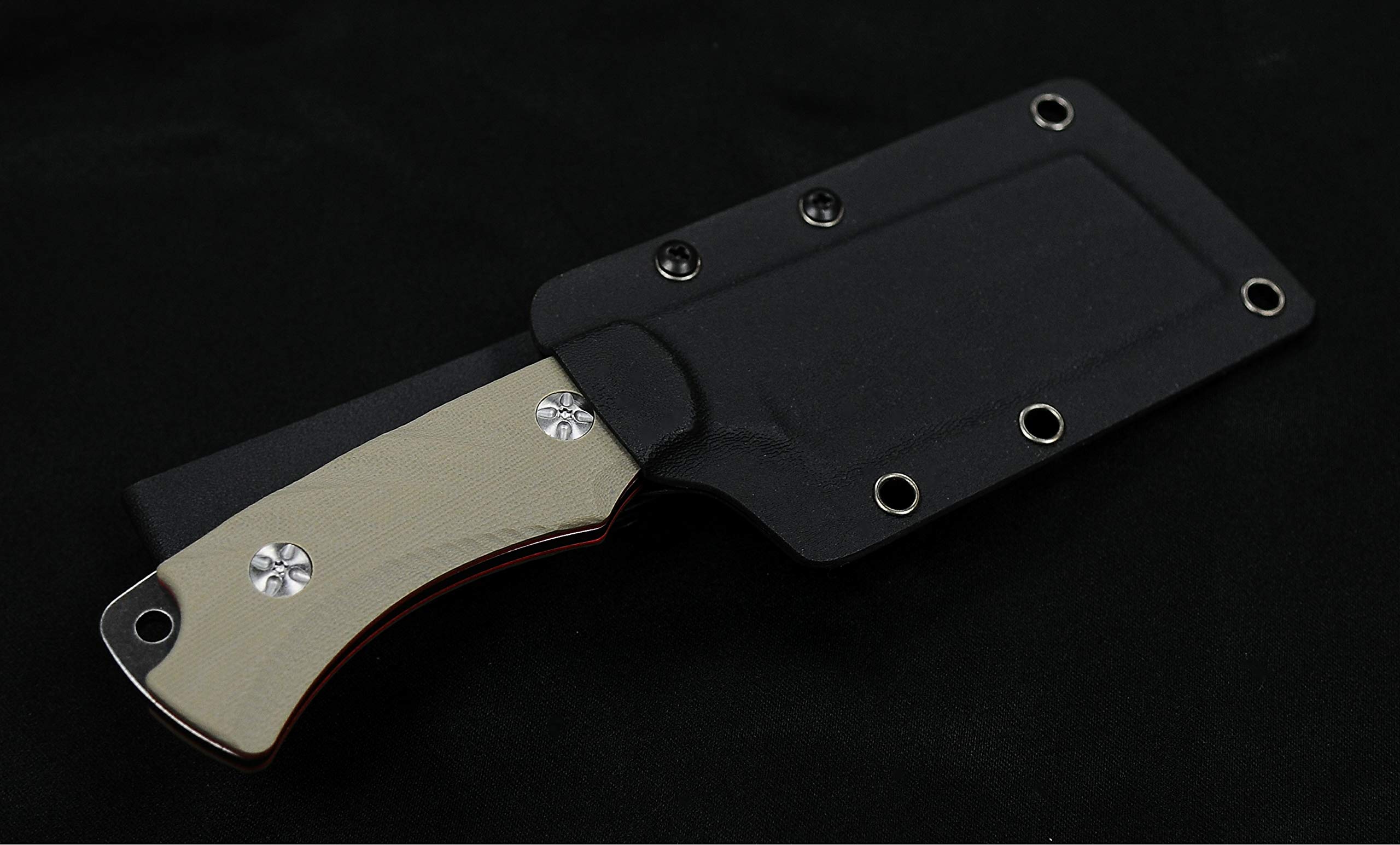 S-TEC Tiger Stripe Mini Cleaver Tactical Hunting Knife w/ G10 Composite ...