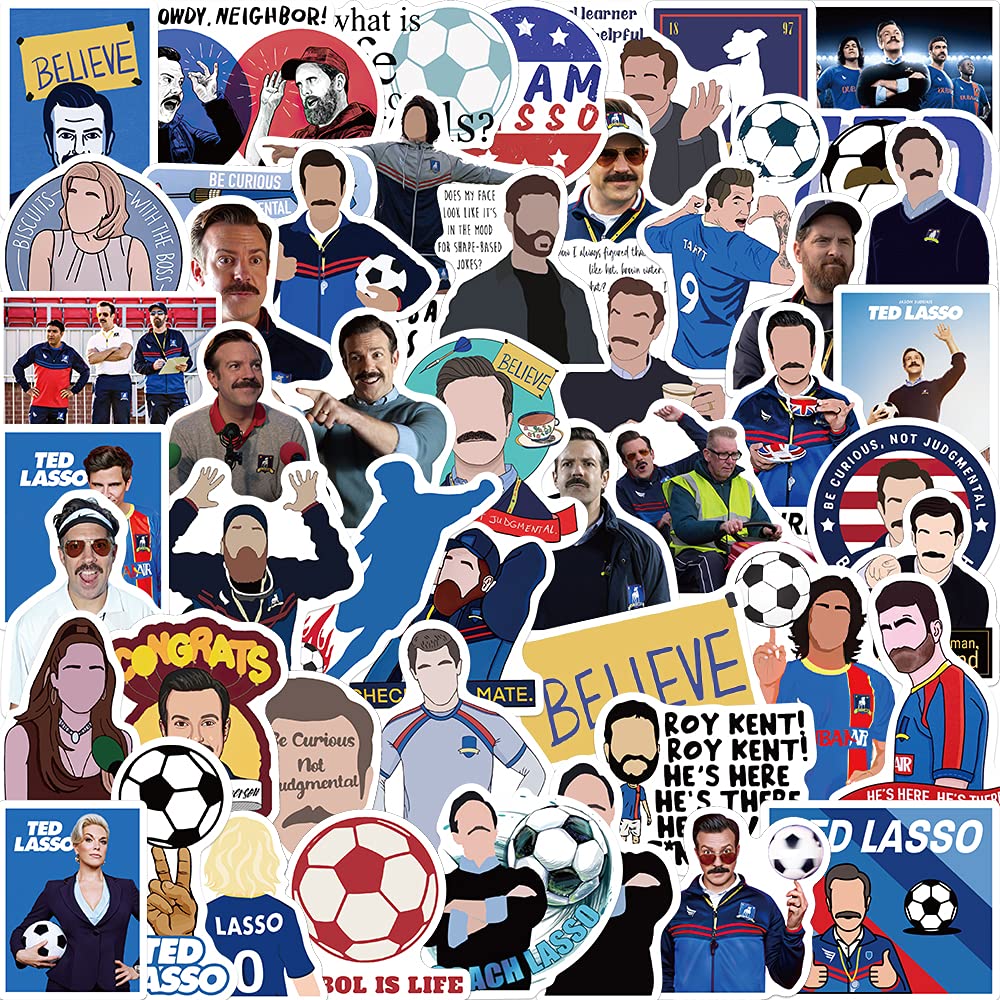 Buy TV Series Ted Lasso Stickers for Water Bottle and Skateboard, Cute ...