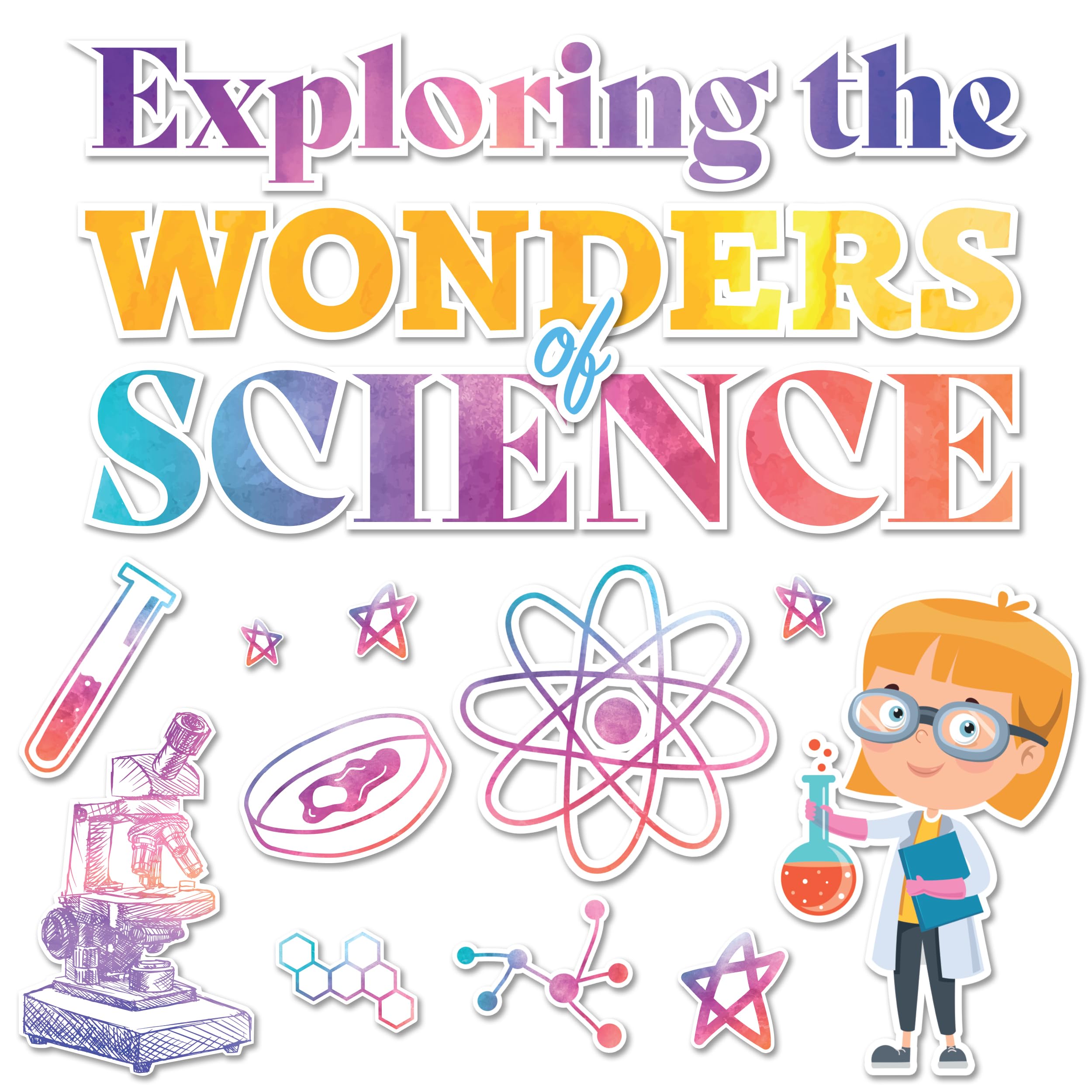 Amazon.com: Decorably 17 Pcs Science Bulletin Board Decorations ...