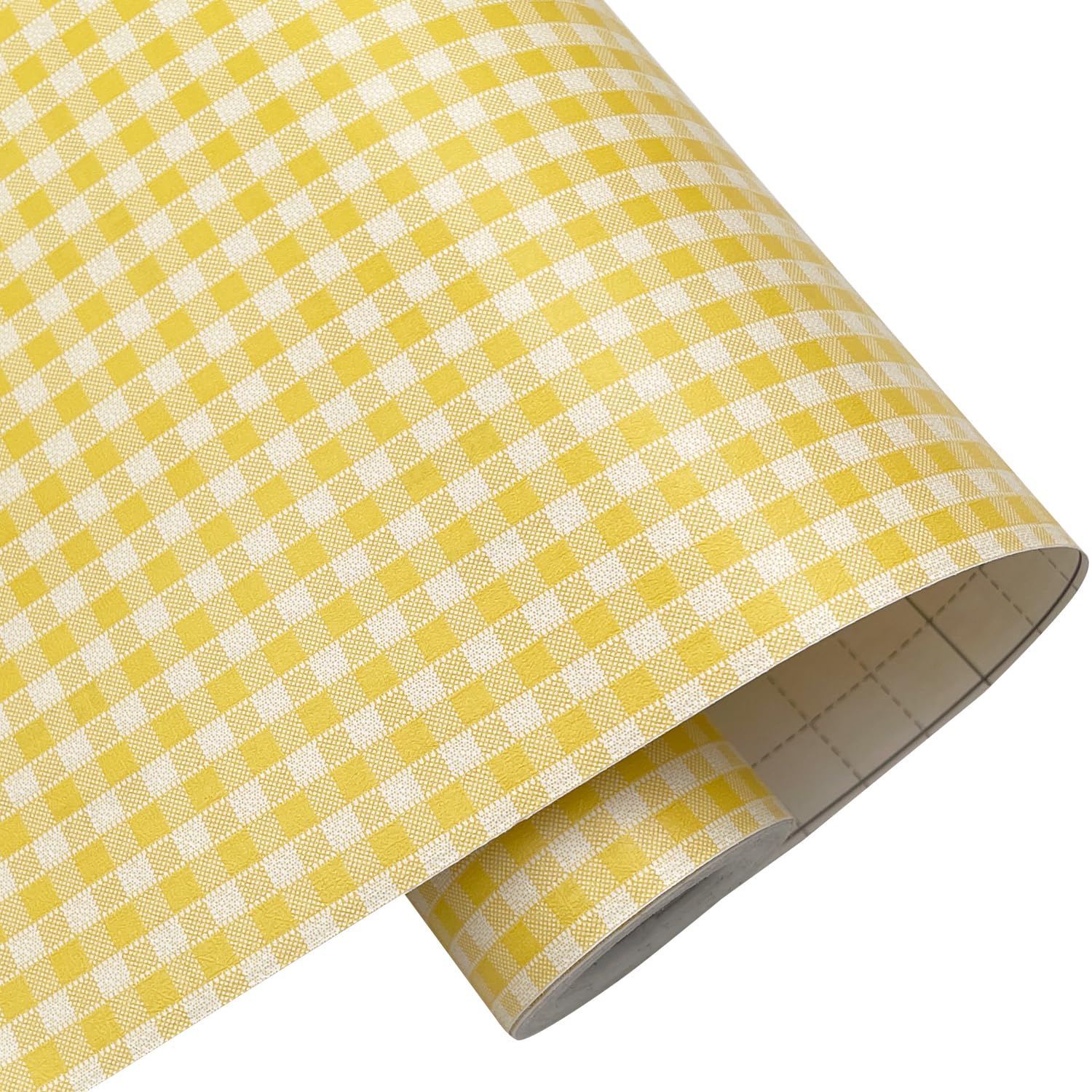 Yifasy Yellow Check Wallpaper Roll 19.7 ft Long Peel and Stick Wall ...